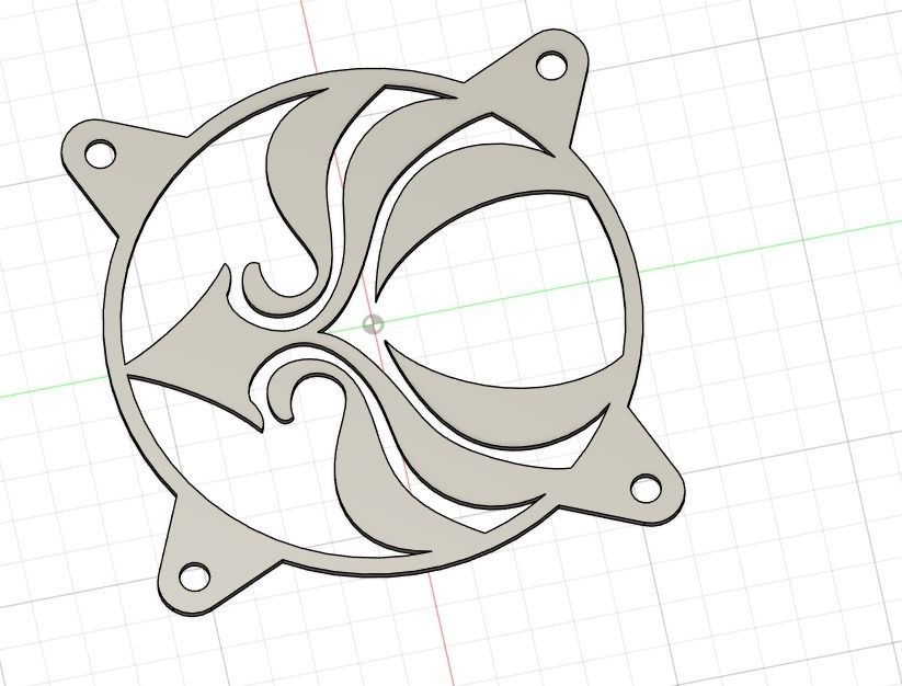 Genshin Impact element Anemo PC fan cover free 3D model 3D printable ...