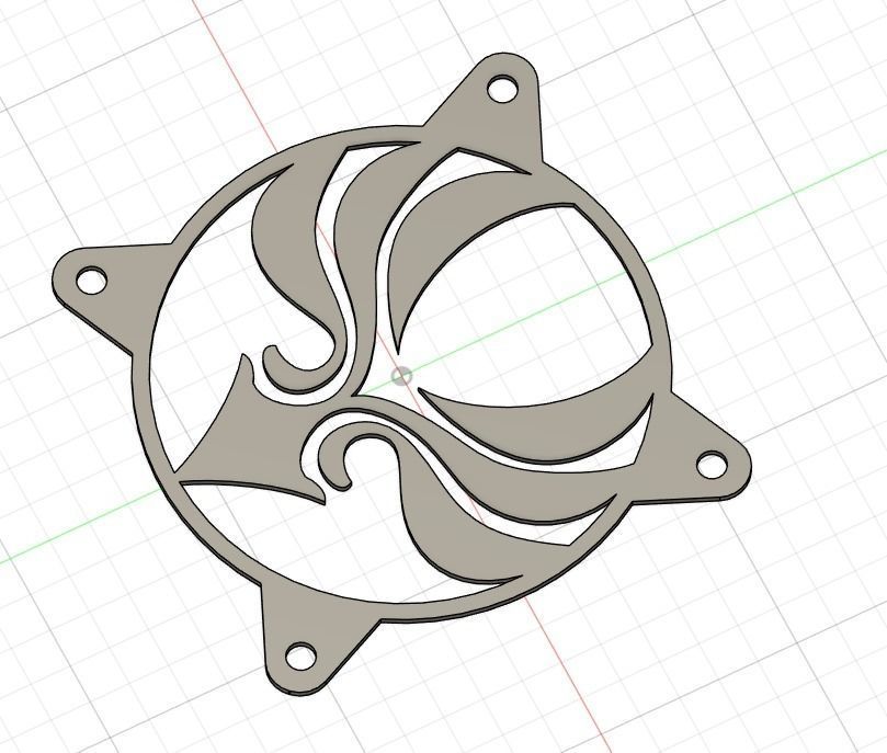 Genshin Impact element Anemo PC fan cover free 3D model 3D printable ...