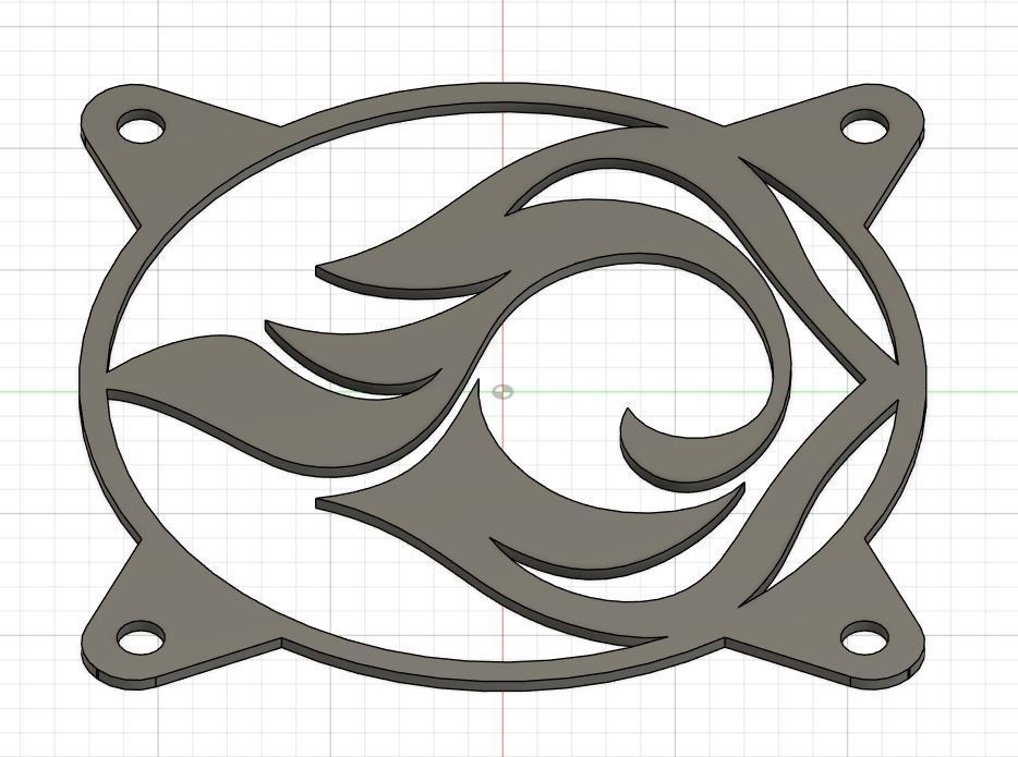 Genshin Impact element Pyro PC fan cover free 3D model 3D printable ...