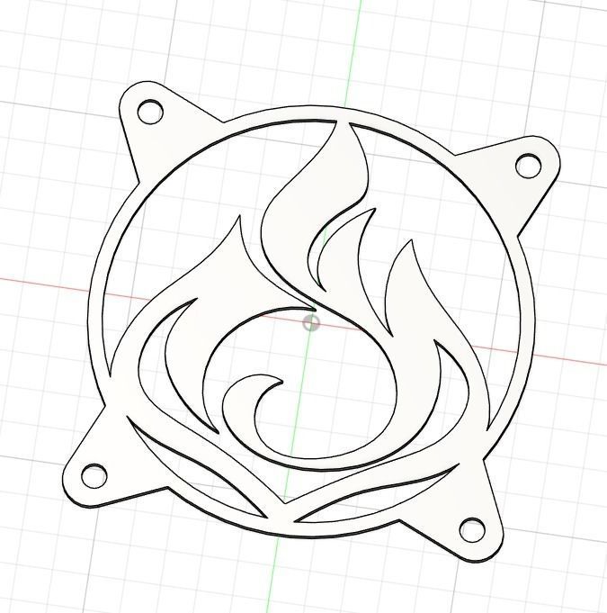 Genshin Impact element Pyro PC fan cover free 3D model 3D printable ...
