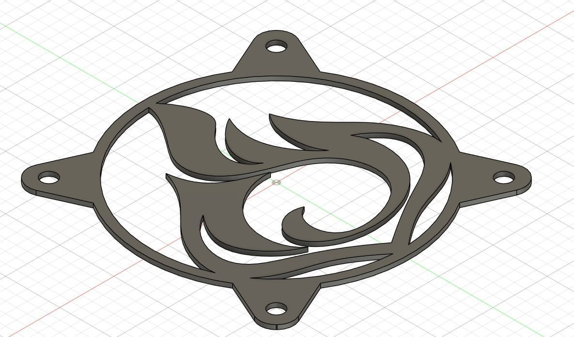 Genshin Impact element Pyro PC fan cover free 3D model 3D printable ...