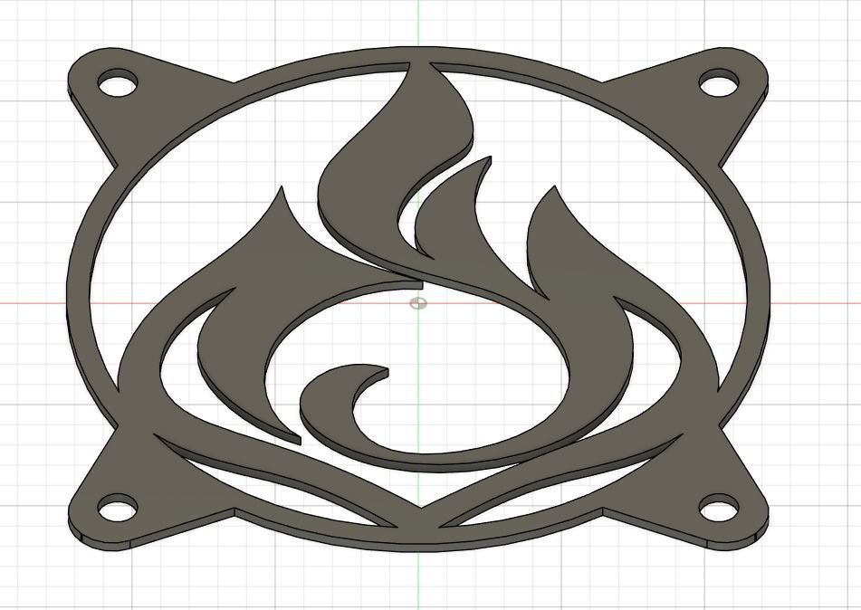 Genshin Impact element Pyro PC fan cover free 3D model 3D printable ...
