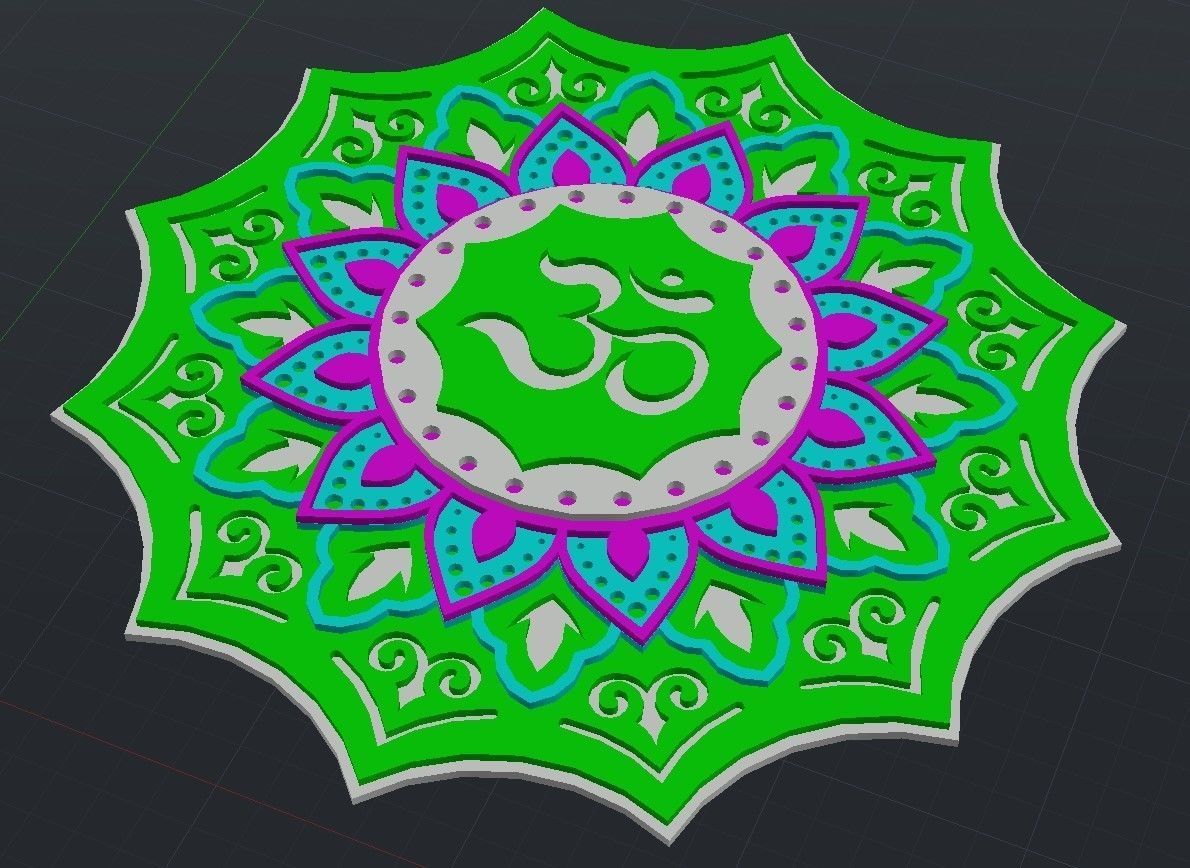 6 LAYER MANDALA DECORATION CNC AND LASER CUT 3D print model 2 3D model ...