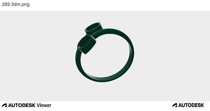 Woman Ring with Two Round Centre Stones 3D model 3D printable | CGTrader