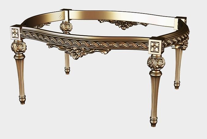 Carved tea table for cnc 18 3D model | CGTrader