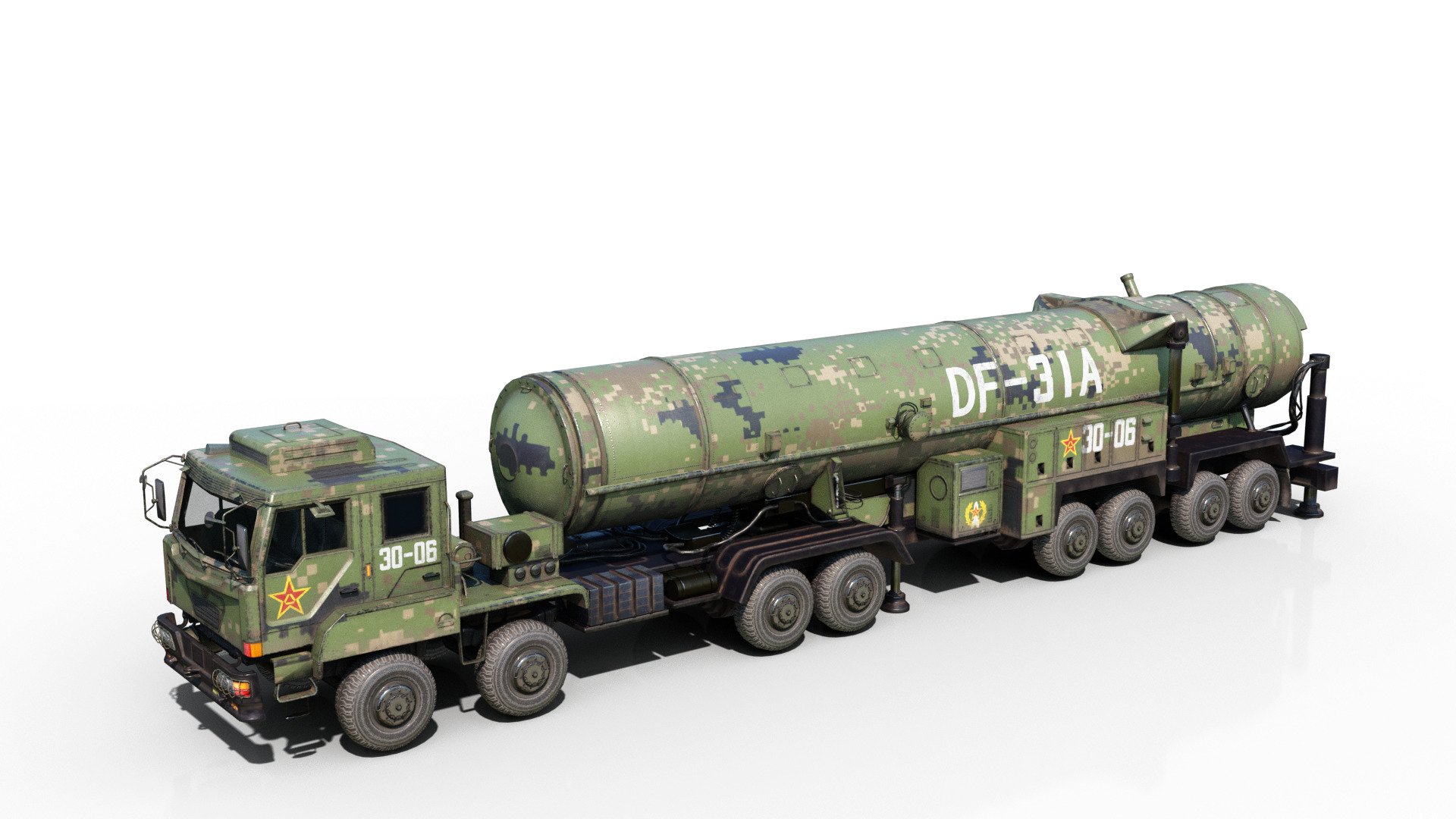 3D model 4 coatings of DF-31A CSS-10 DF31A ballistic missile launcher VR / AR / low-poly | CGTrader