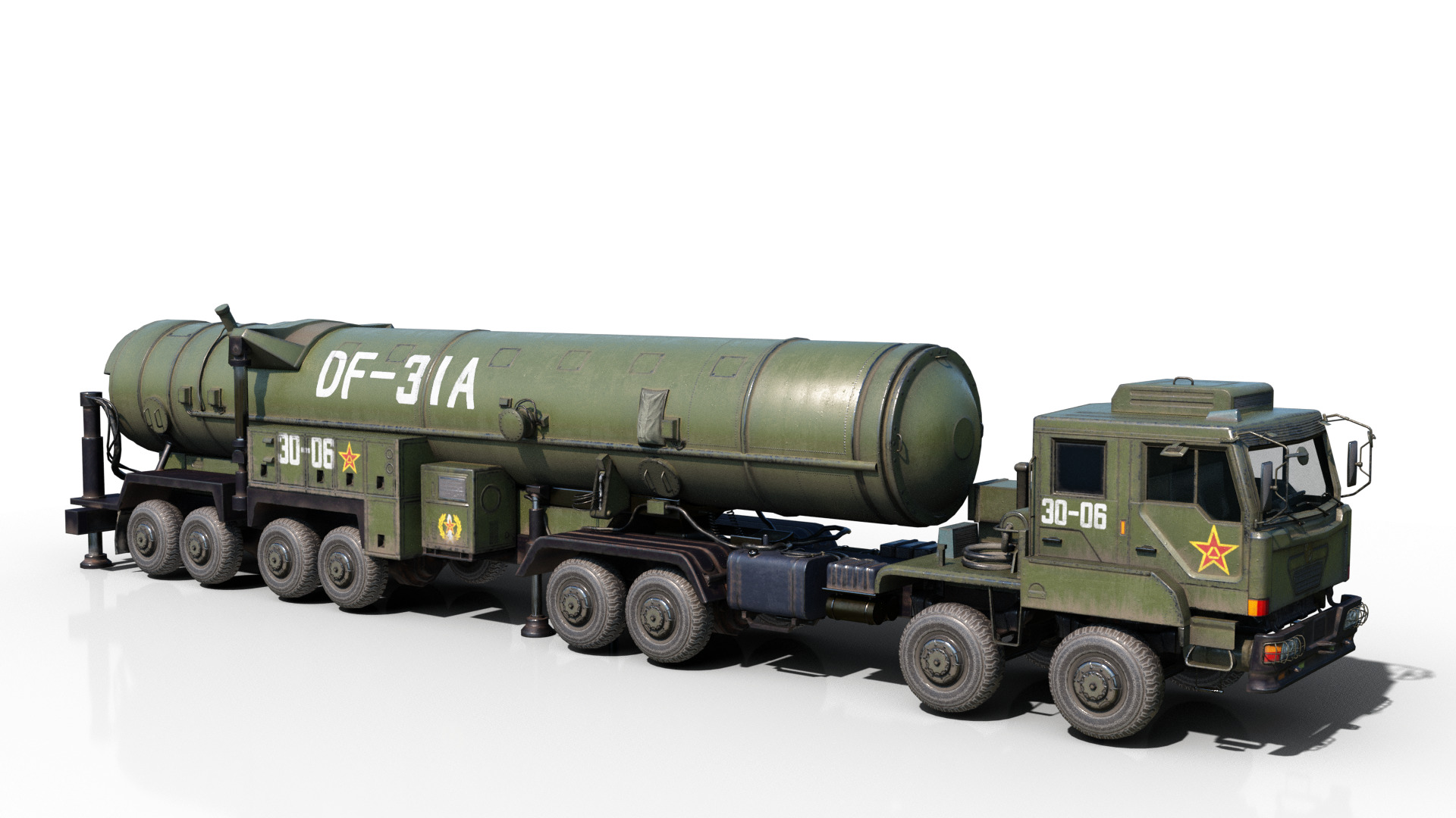 3D model 4 coatings of DF-31A CSS-10 DF31A ballistic missile launcher VR / AR / low-poly | CGTrader
