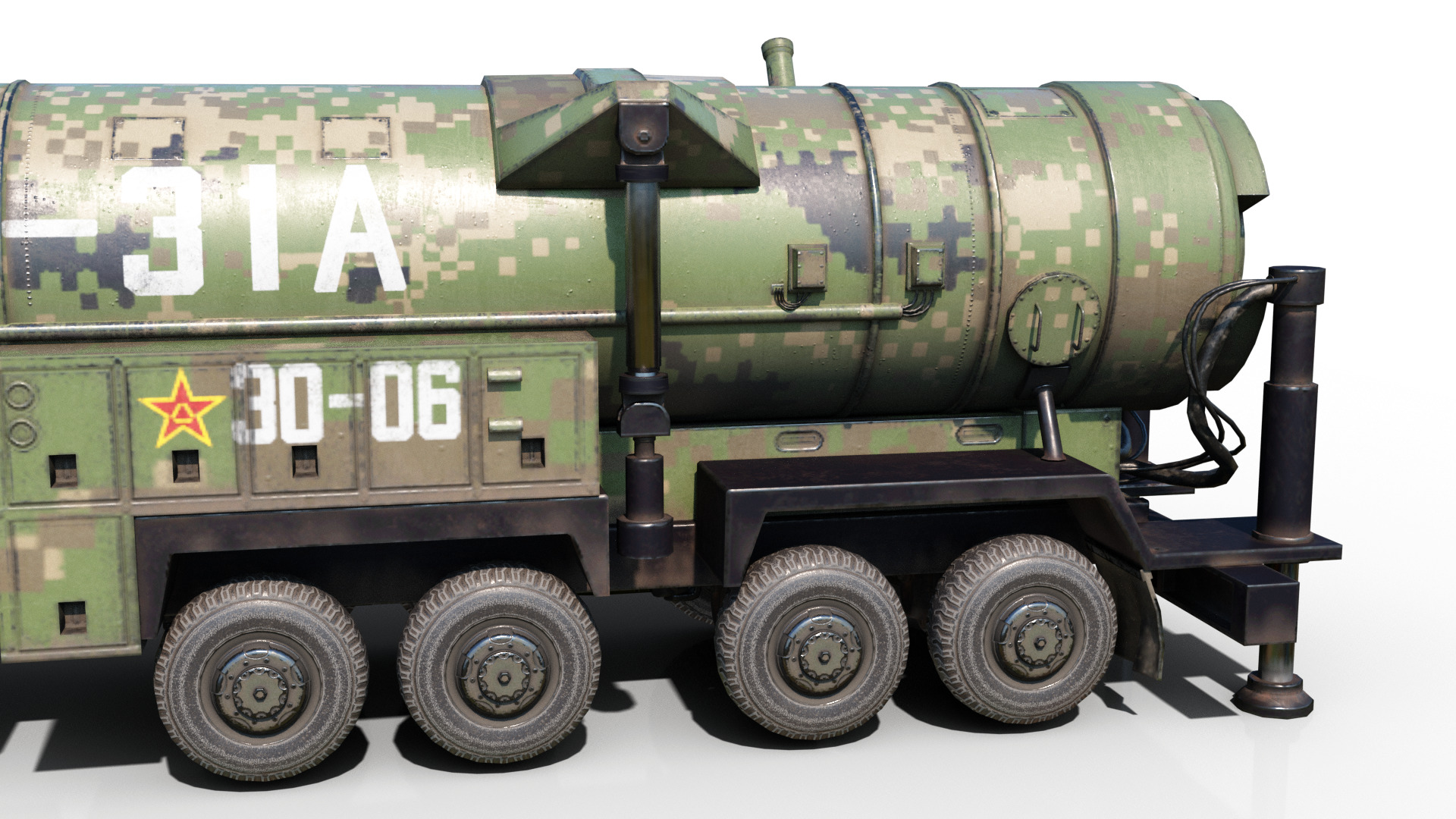 3D model 4 coatings of DF-31A CSS-10 DF31A ballistic missile launcher VR / AR / low-poly | CGTrader