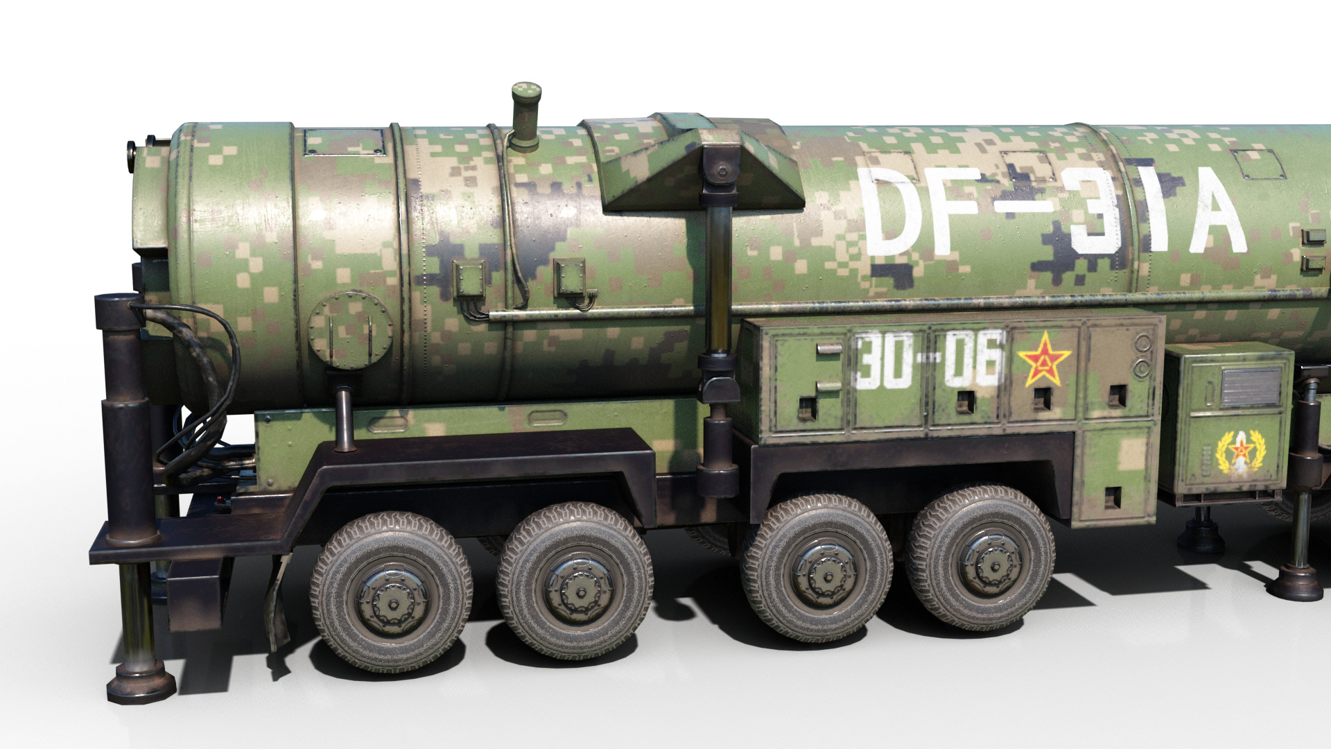 3D model 4 coatings of DF-31A CSS-10 DF31A ballistic missile launcher VR / AR / low-poly | CGTrader