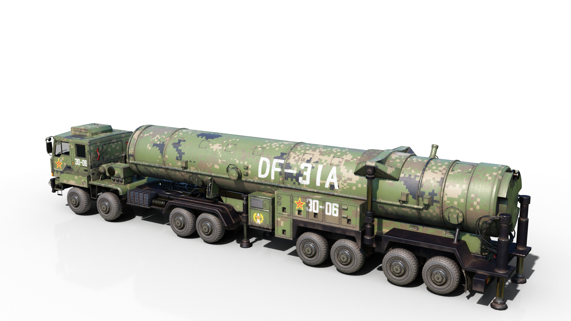 3D model 4 coatings of DF-31A CSS-10 DF31A ballistic missile launcher VR / AR / low-poly | CGTrader