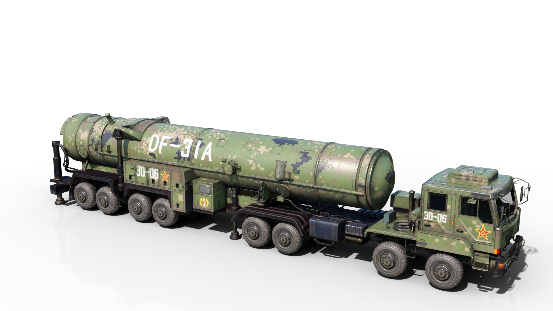 3D model 4 coatings of DF-31A CSS-10 DF31A ballistic missile launcher VR / AR / low-poly | CGTrader
