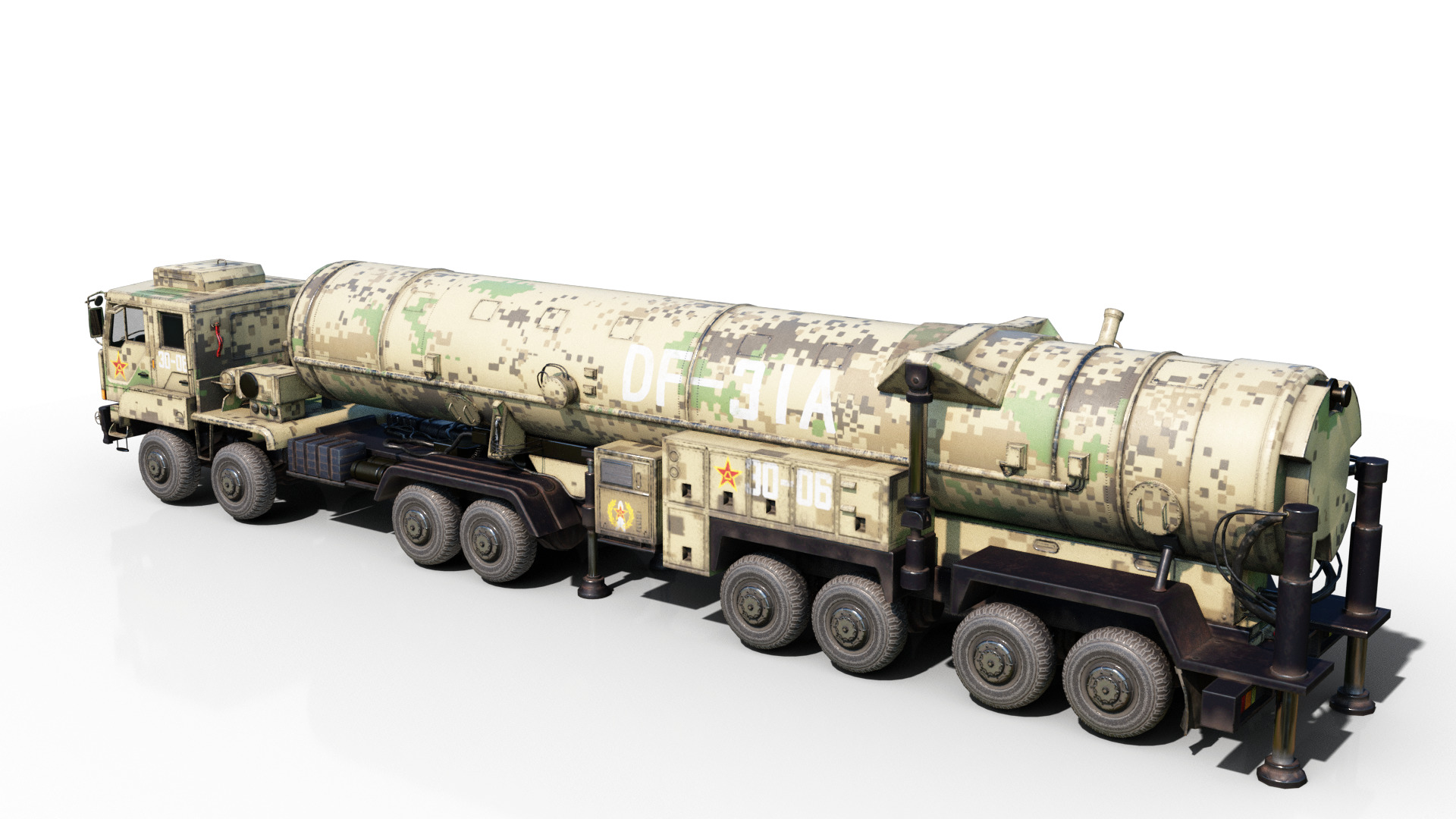 3D model 4 coatings of DF-31A CSS-10 DF31A ballistic missile launcher VR / AR / low-poly | CGTrader
