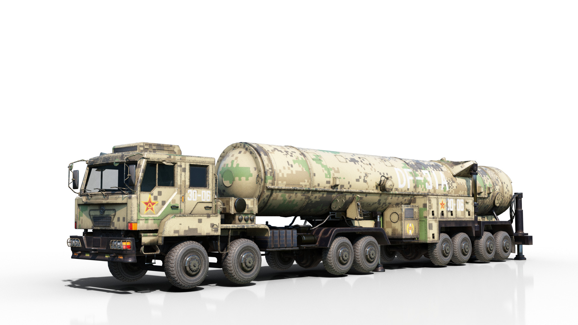 3D model 4 coatings of DF-31A CSS-10 DF31A ballistic missile launcher VR / AR / low-poly | CGTrader