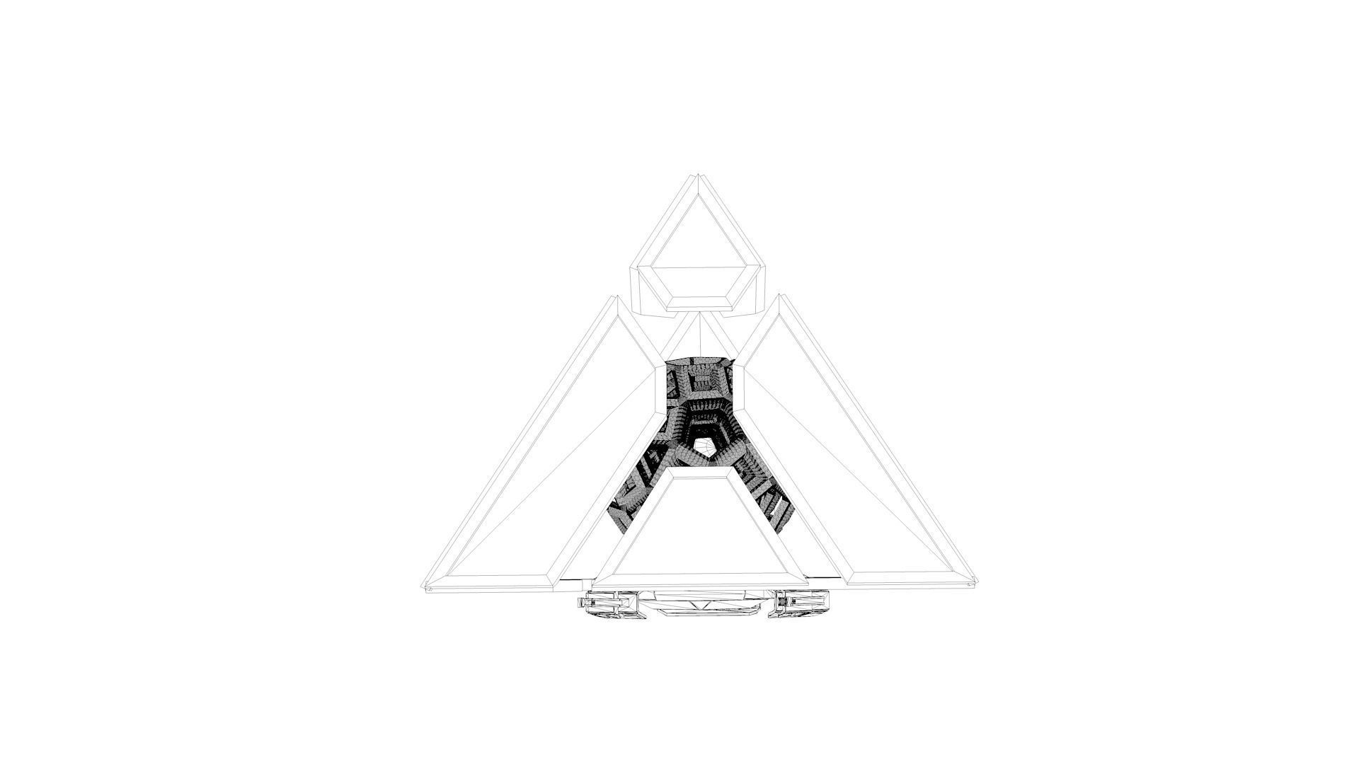 Triangular Pyramid Triangle Cube Matrix Core Energy Block Core 3D model ...