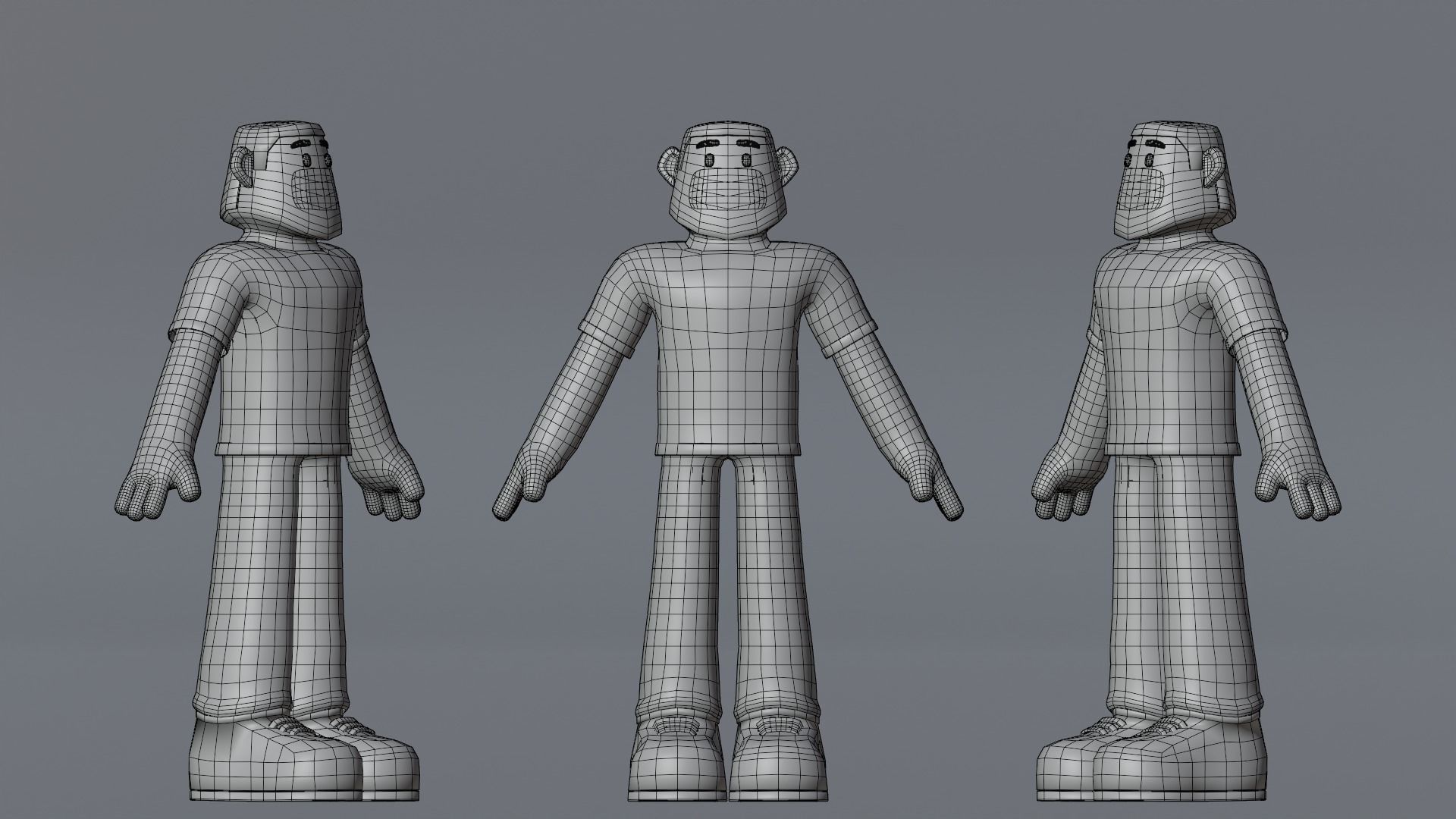 3D model Minimal Simple Man 3 Cartoon Character VR / AR / low-poly ...