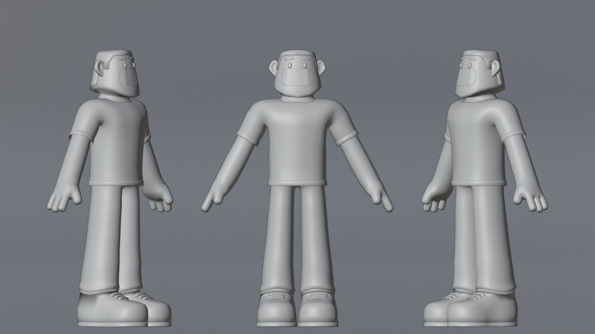 3D model Minimal Simple Man 3 Cartoon Character VR / AR / low-poly ...