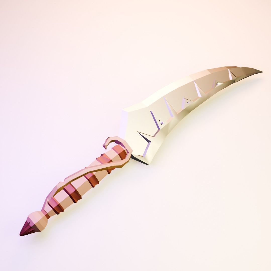 Sylvan Shards Lowpoly Elven Dagger free 3D model | CGTrader