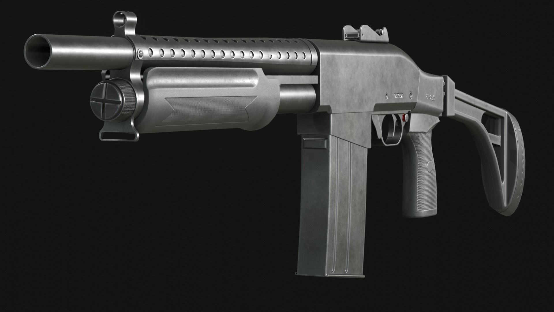 3D model Hawk Type 97-2 Anti-Riot Shotgun VR / AR / low-poly | CGTrader