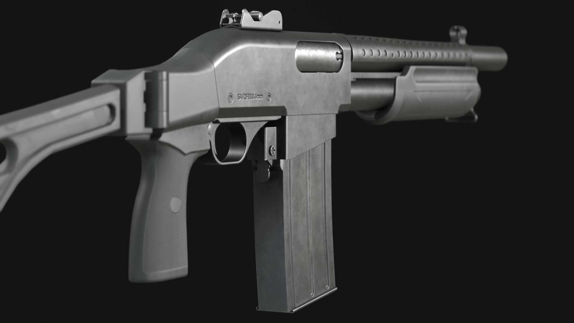 3D model Hawk Type 97-2 Anti-Riot Shotgun VR / AR / low-poly | CGTrader