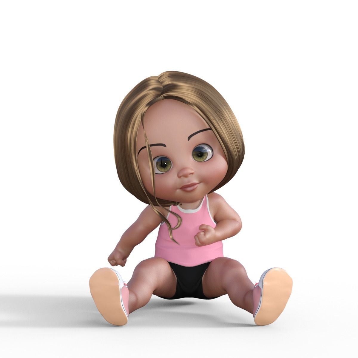 Cartoon Baby Girl Rigged 3D model rigged | CGTrader