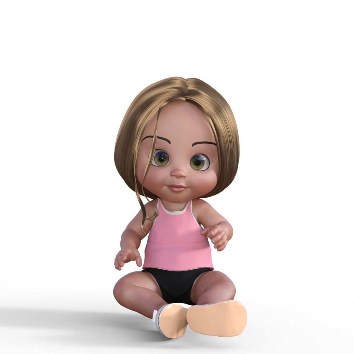 Cartoon Baby Girl Rigged 3D model rigged | CGTrader