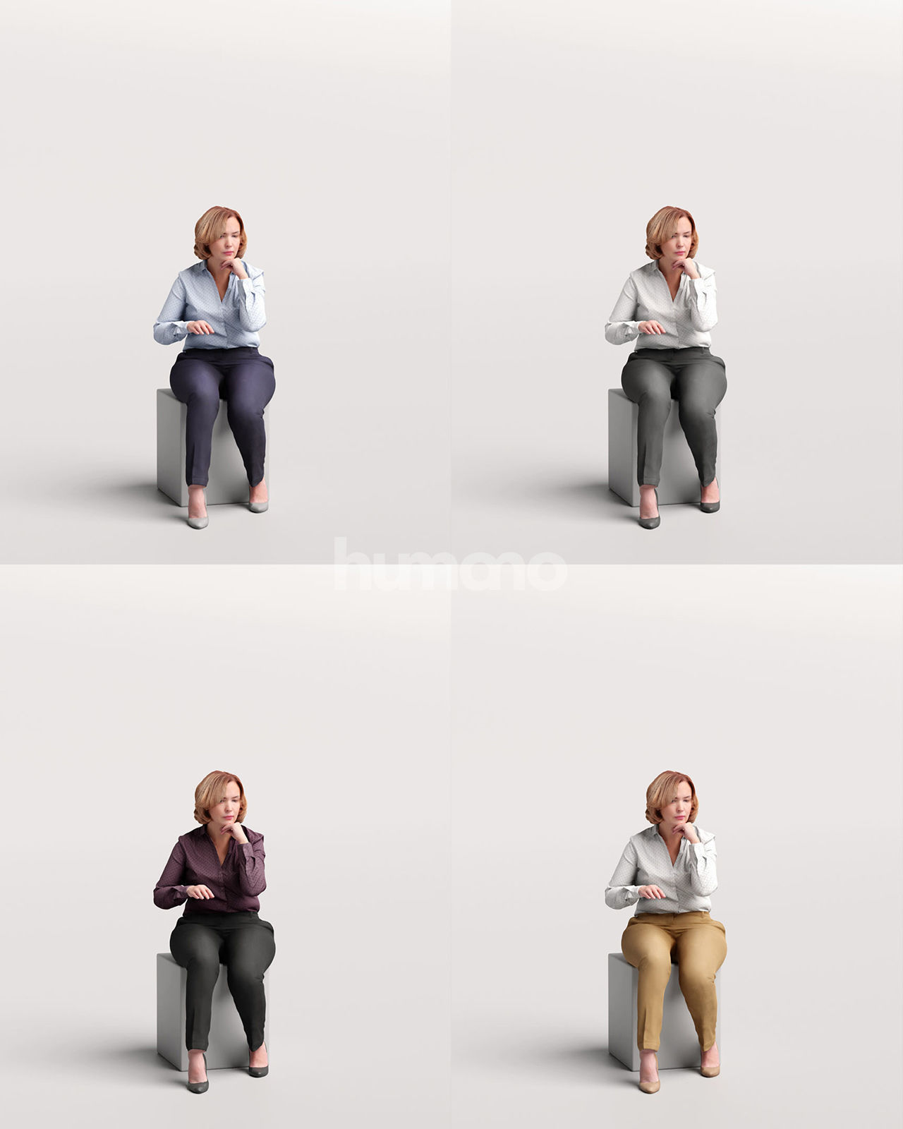 Humano 6 - Collection 2304 - PEOPLE FOR OFFICE - 6 x 3D models 3D model ...