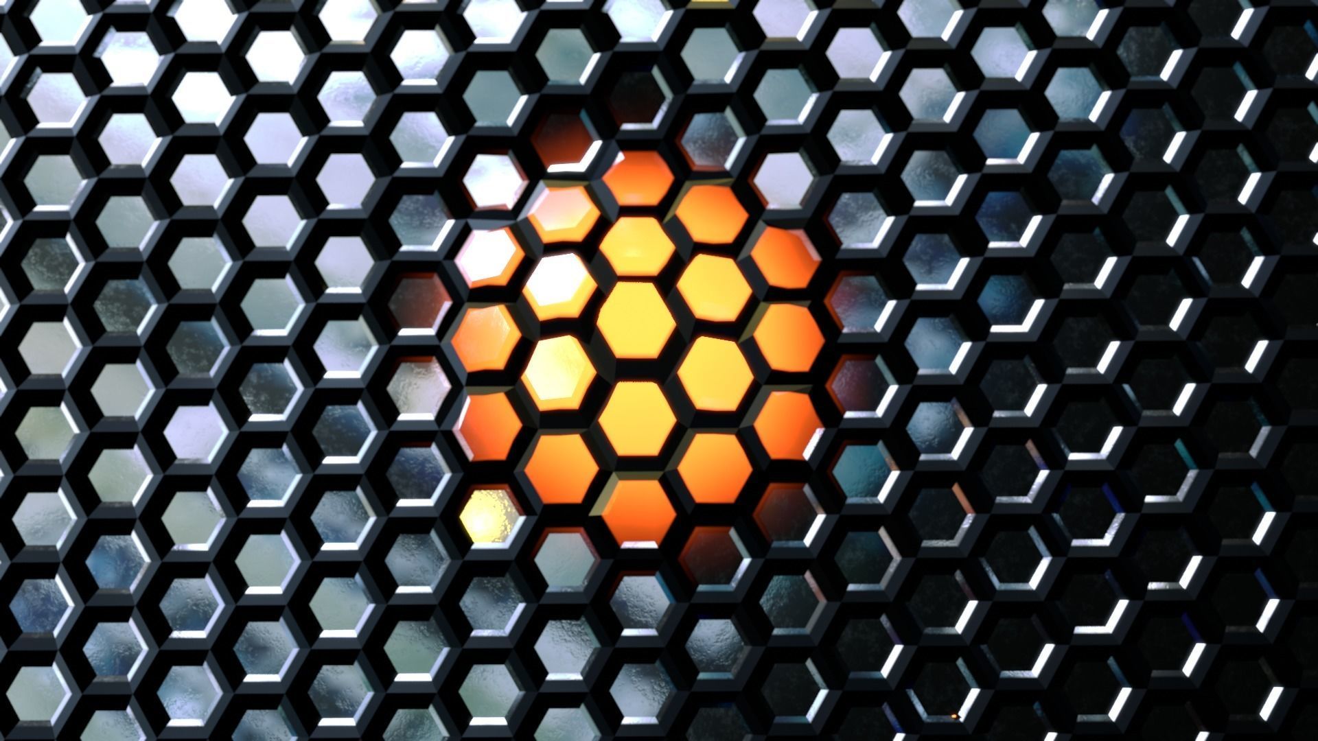 The Towers - Hexagonal mesh and Wiggle Deformer in GeoNodes 3D model ...