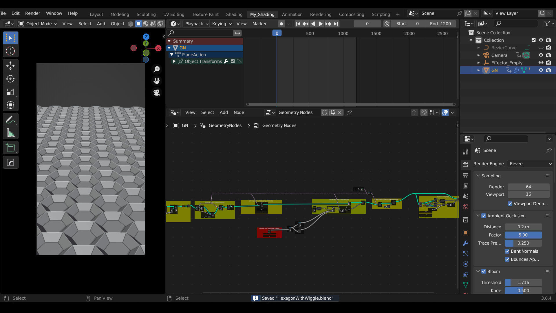 The Towers - Hexagonal mesh and Wiggle Deformer in GeoNodes 3D model ...
