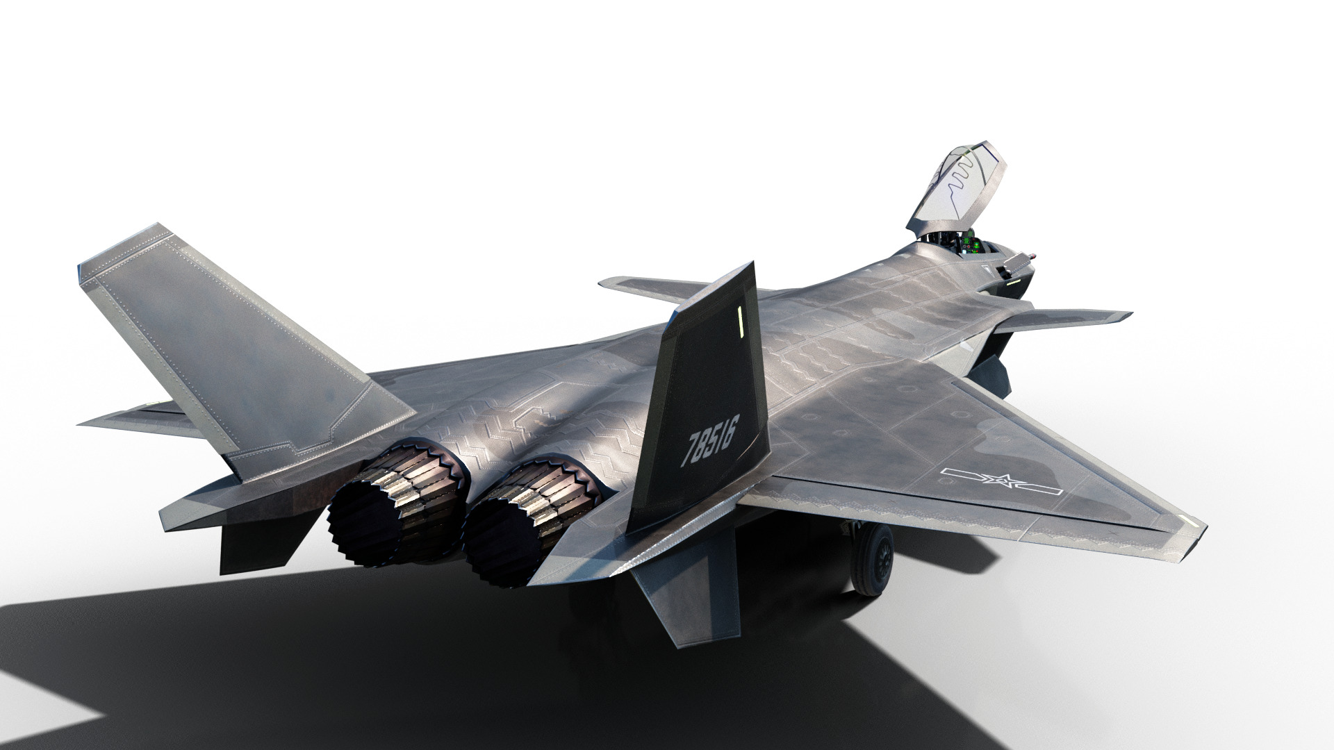 3D model J20 J-20 F-20 F20 China J20 stealth fighter VR / AR / low-poly ...