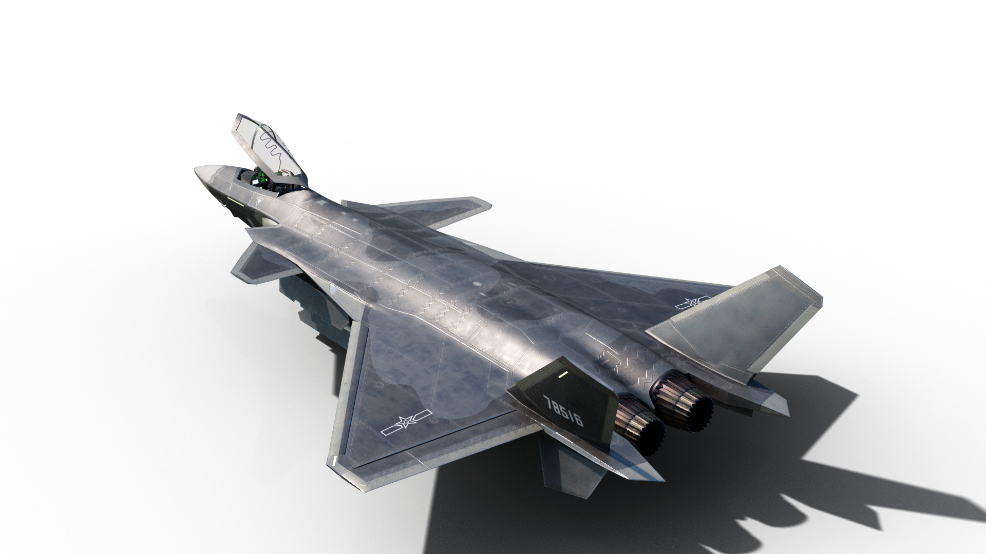 3D model J20 J-20 F-20 F20 China J20 stealth fighter VR / AR / low-poly ...