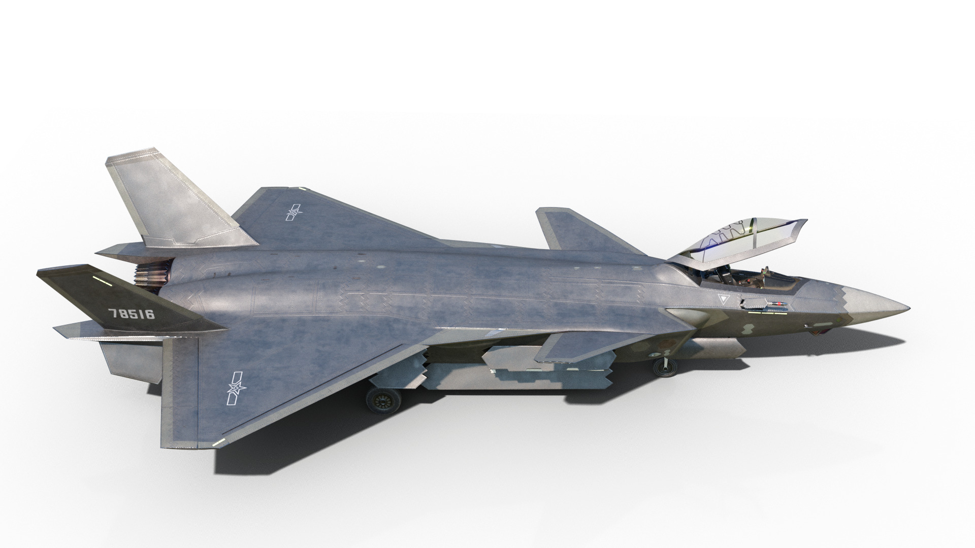 3D model J20 J-20 F-20 F20 China J20 stealth fighter VR / AR / low-poly ...