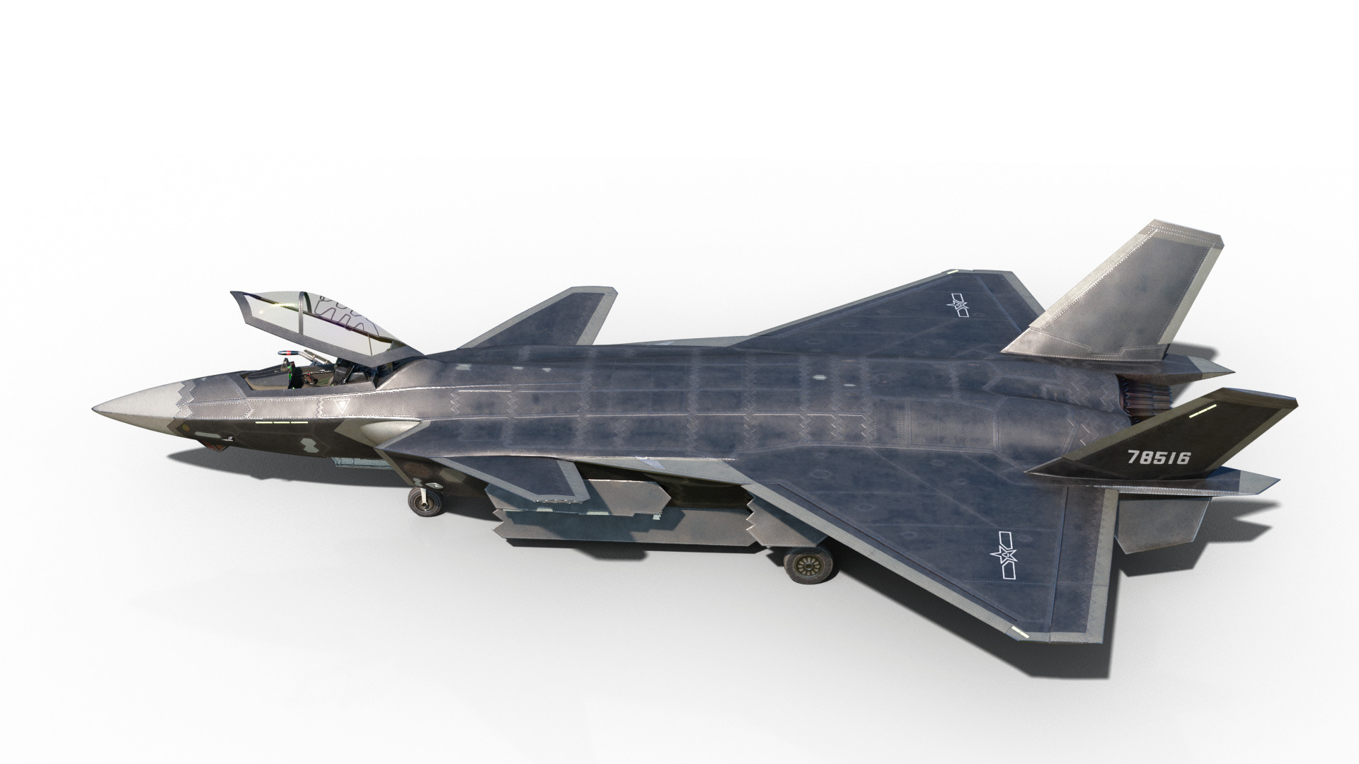 3D model J20 J-20 F-20 F20 China J20 stealth fighter VR / AR / low-poly ...