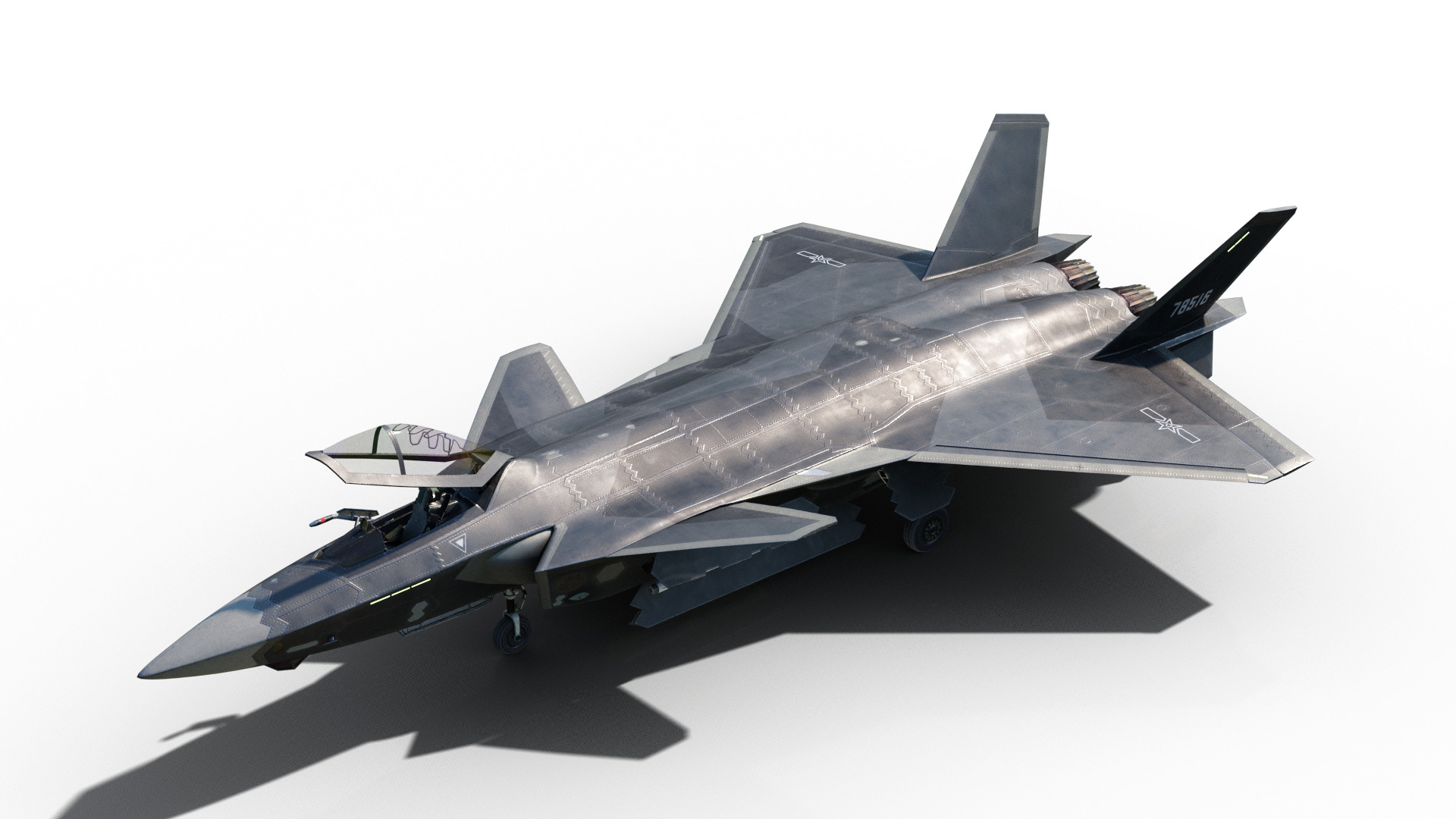 3D model J20 J-20 F-20 F20 China J20 stealth fighter VR / AR / low-poly ...