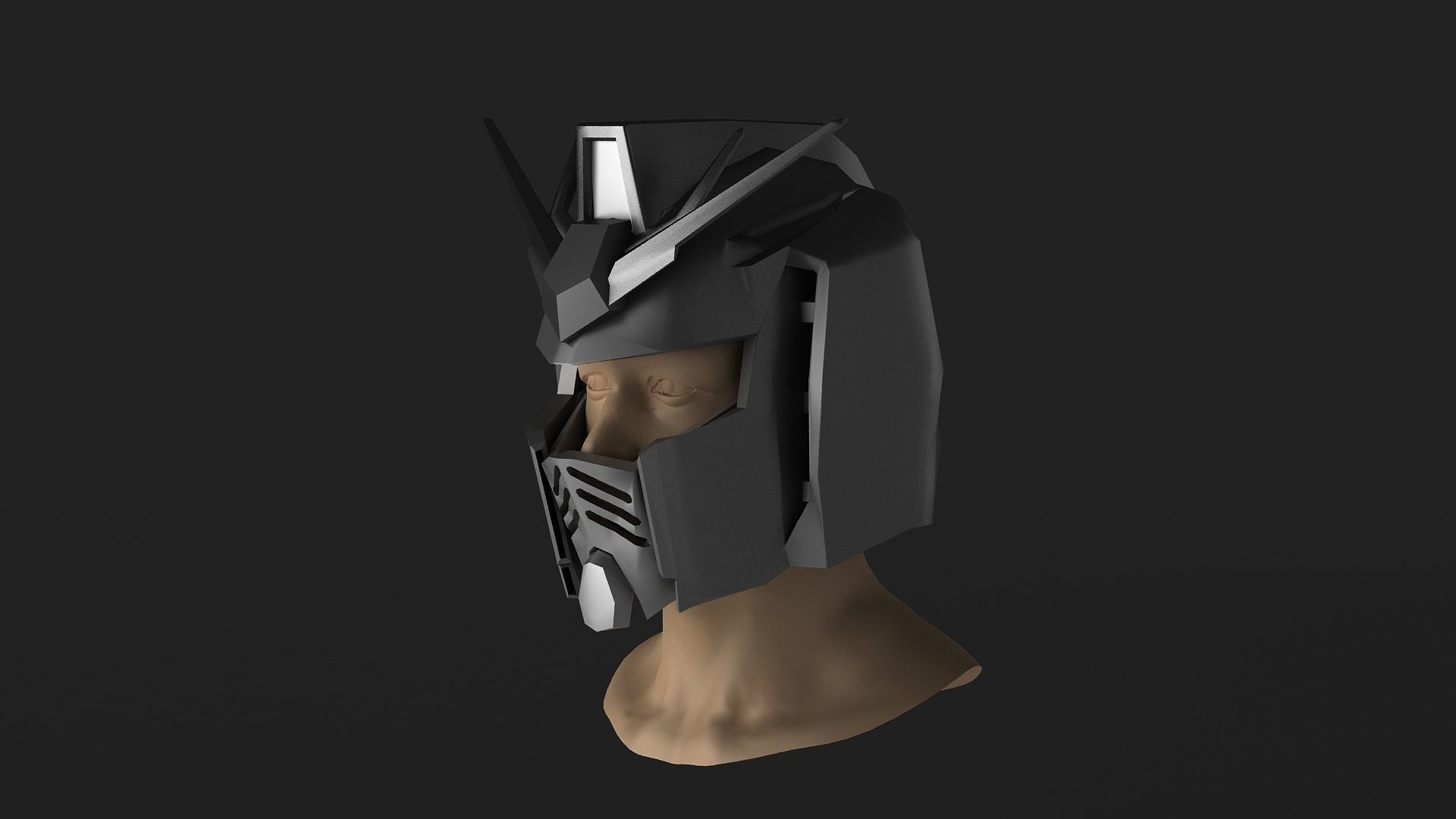 Gundam helmet sci-fi outfit clothing robot android clothes mask 3D ...