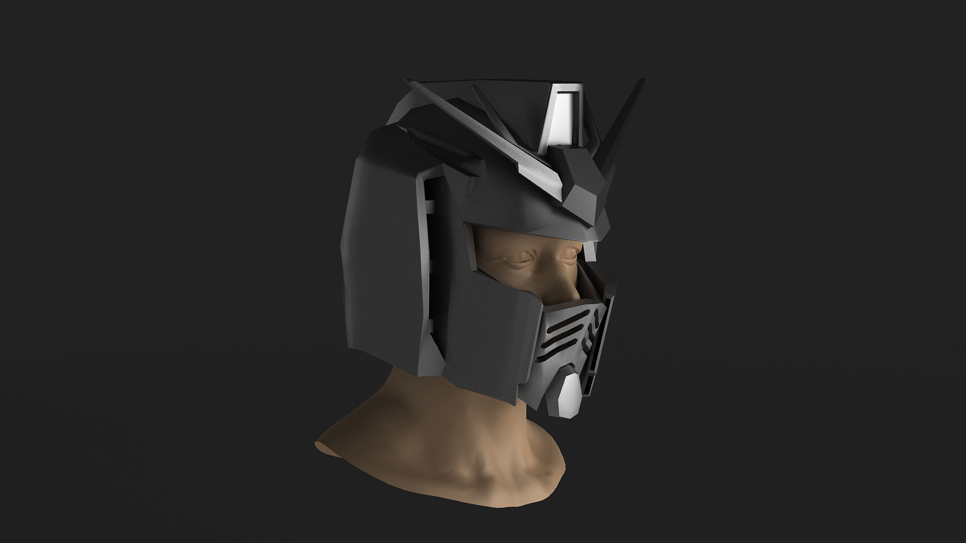 Gundam helmet sci-fi outfit clothing robot android clothes mask 3D ...