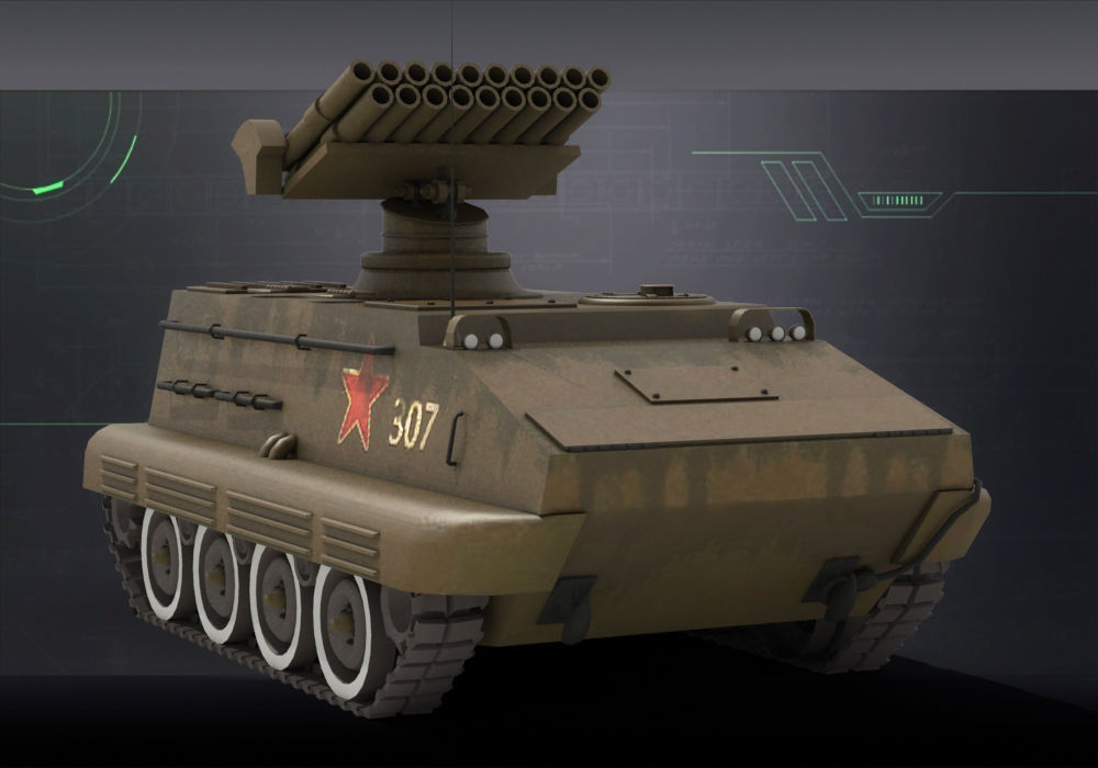 19-barrel 70Type self-propelled gun light tank gun 63Type 3D model ...