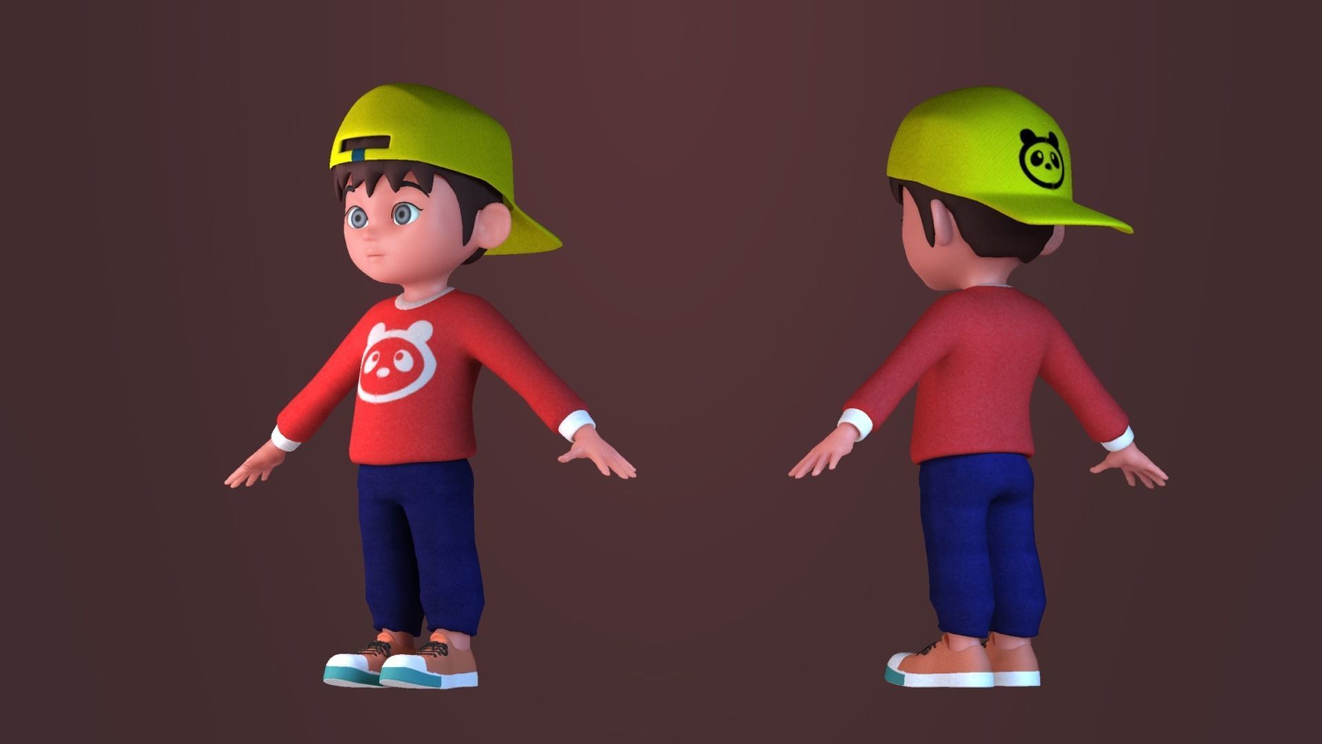 kid boy toonish stylized character asian daniel baby child 3D model ...