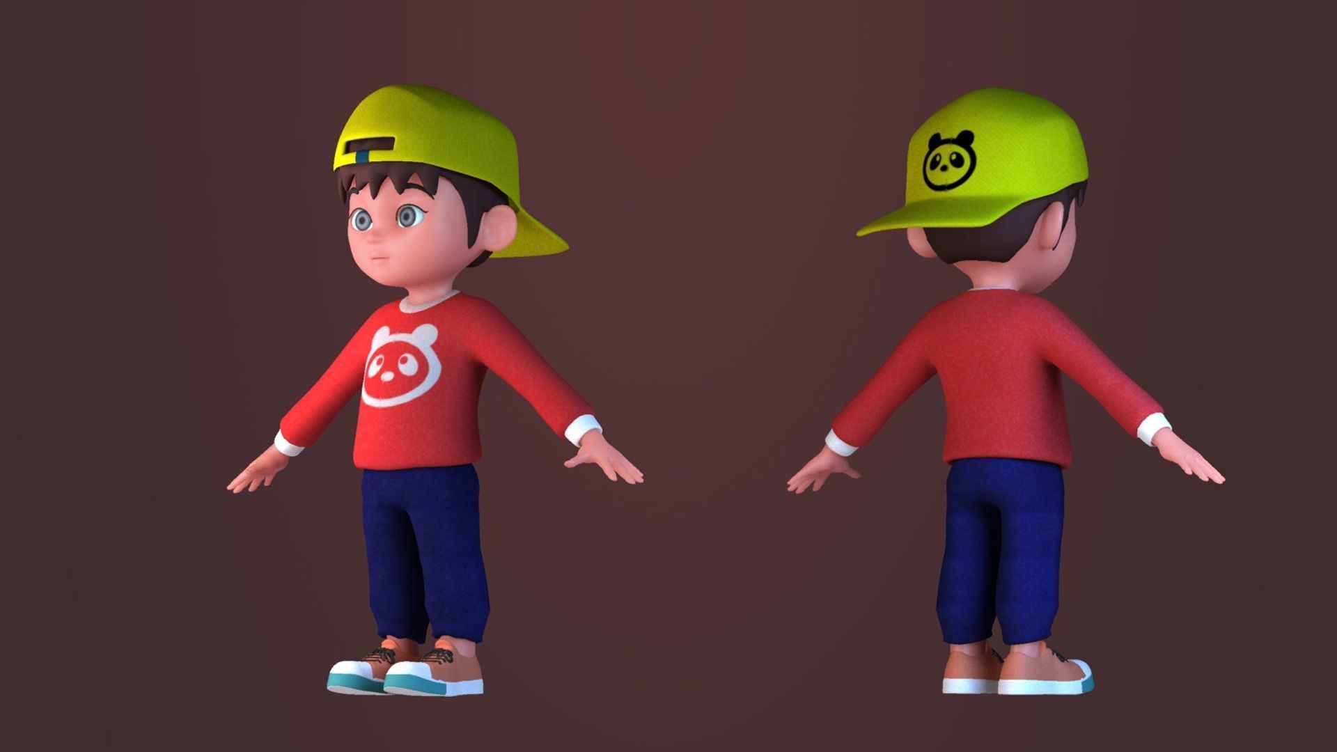 kid boy toonish stylized character asian daniel baby child 3D model ...