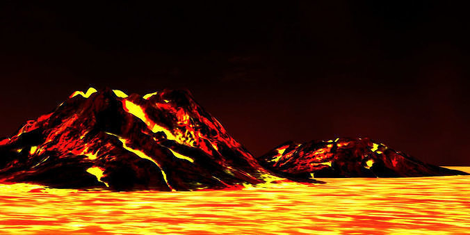 Volcano with Summer Volcano with 3D model | CGTrader