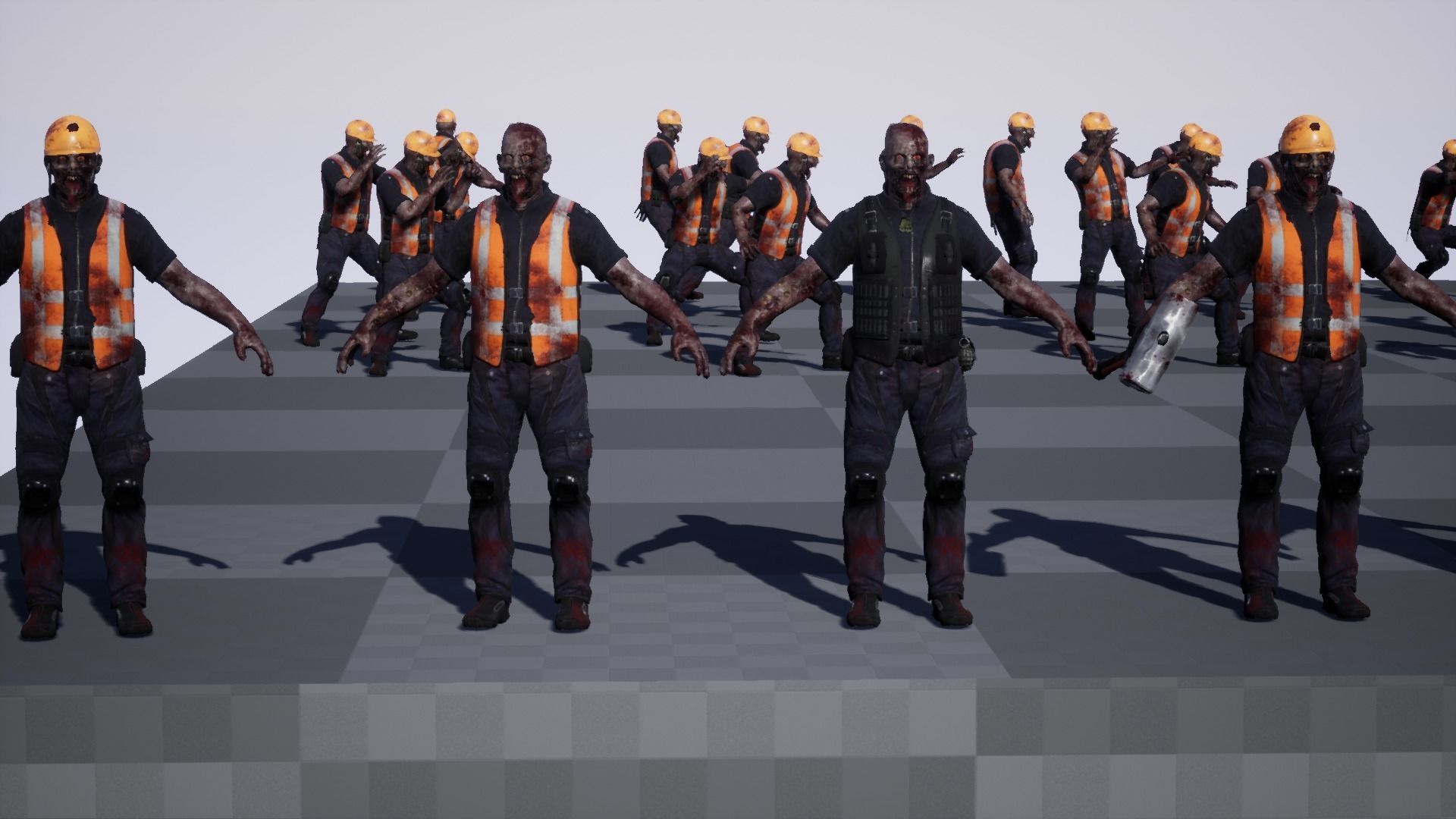 3D model Animated Low poly Game Ready Zombie Builder VR / AR / low-poly ...