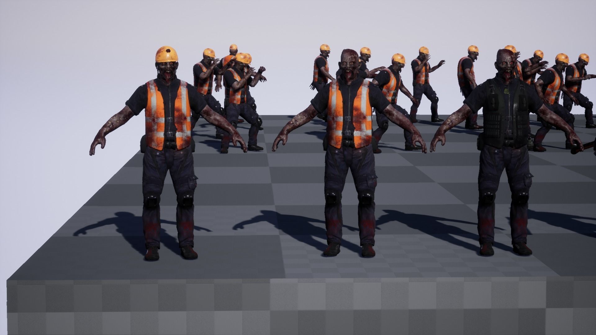3D model Animated Low poly Game Ready Zombie Builder VR / AR / low-poly ...