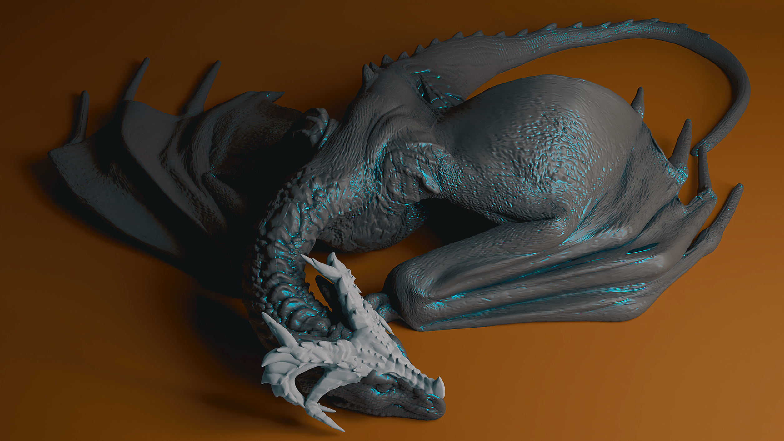 Dragon wyvern sleeping printeable 3D model 3D printable | CGTrader