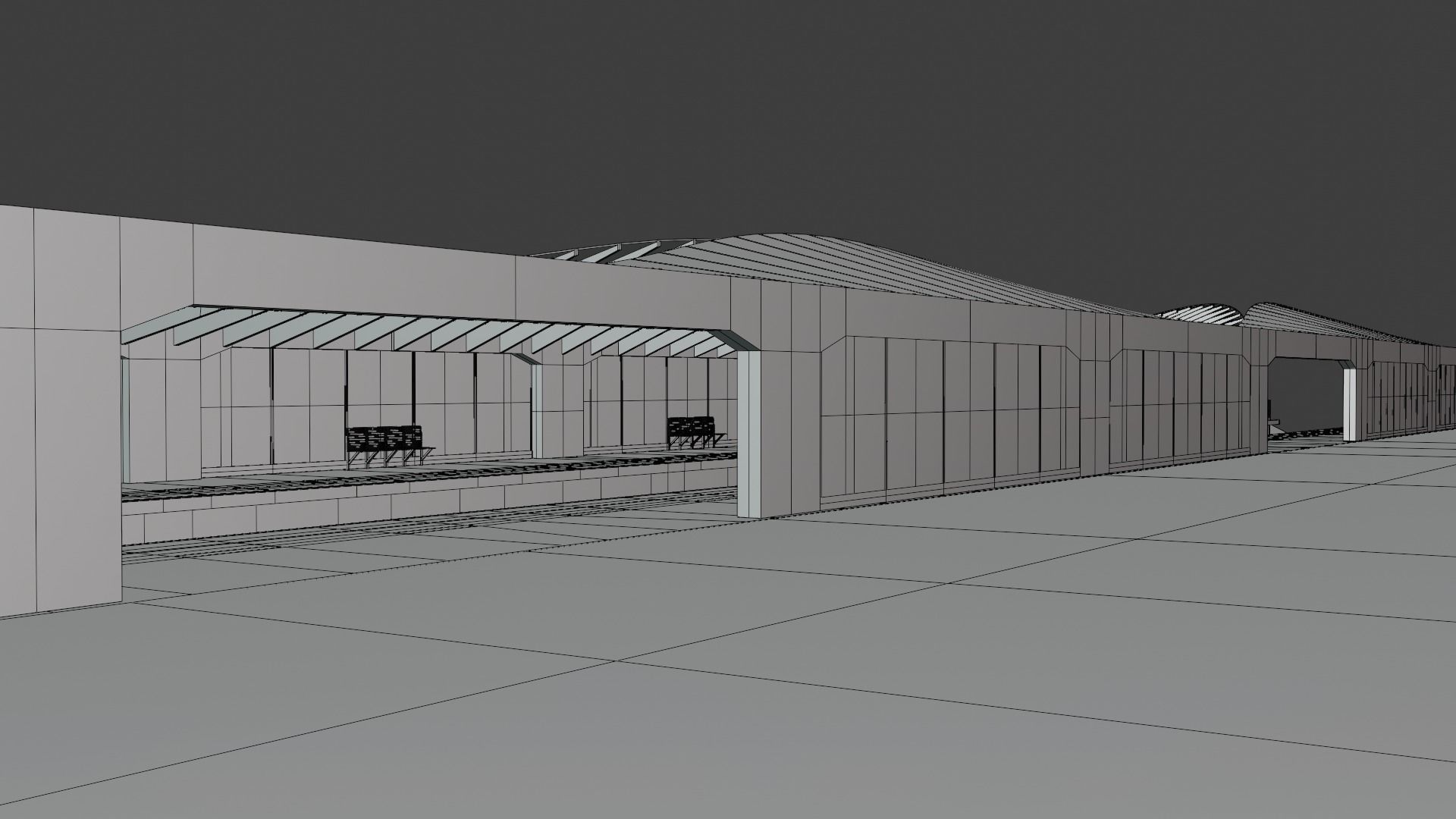 Railway station concept 3D model | CGTrader