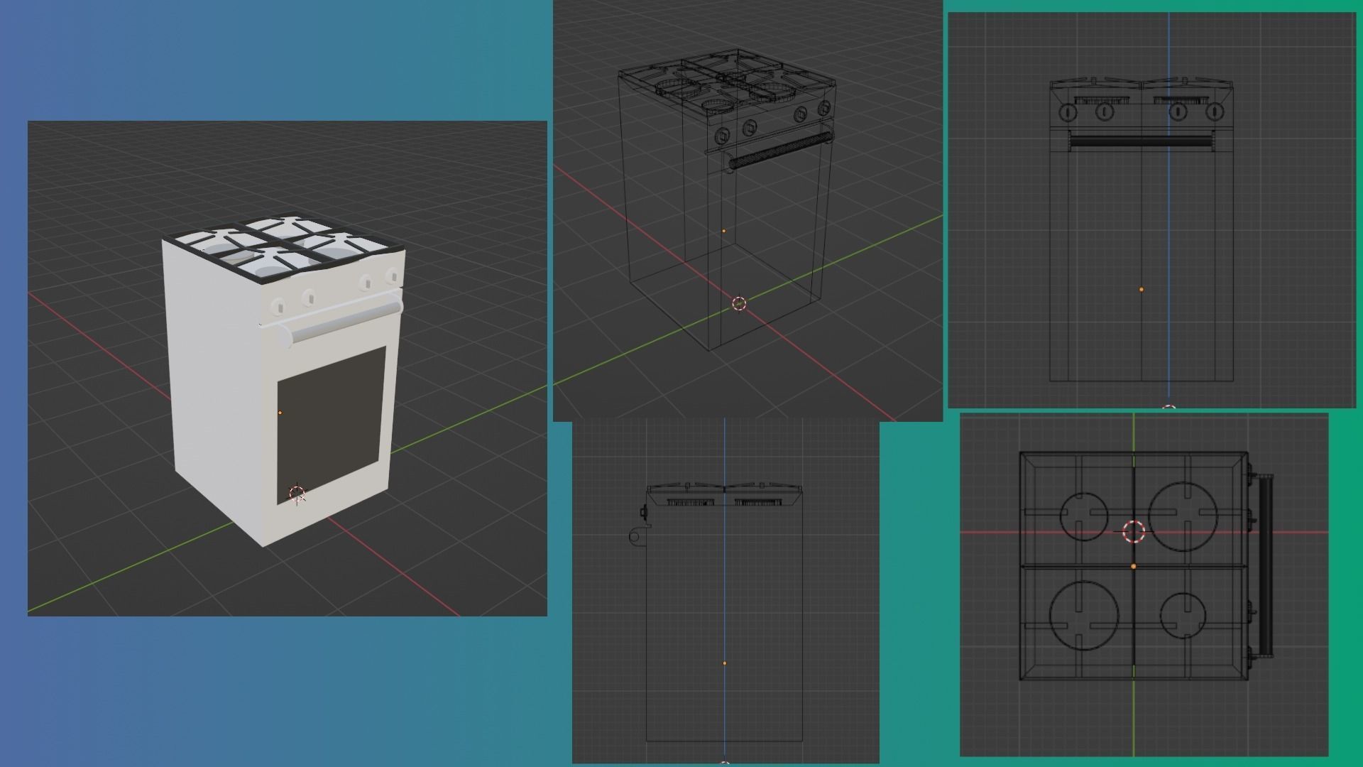 3D model low poly kitchen pack VR / AR / low-poly | CGTrader