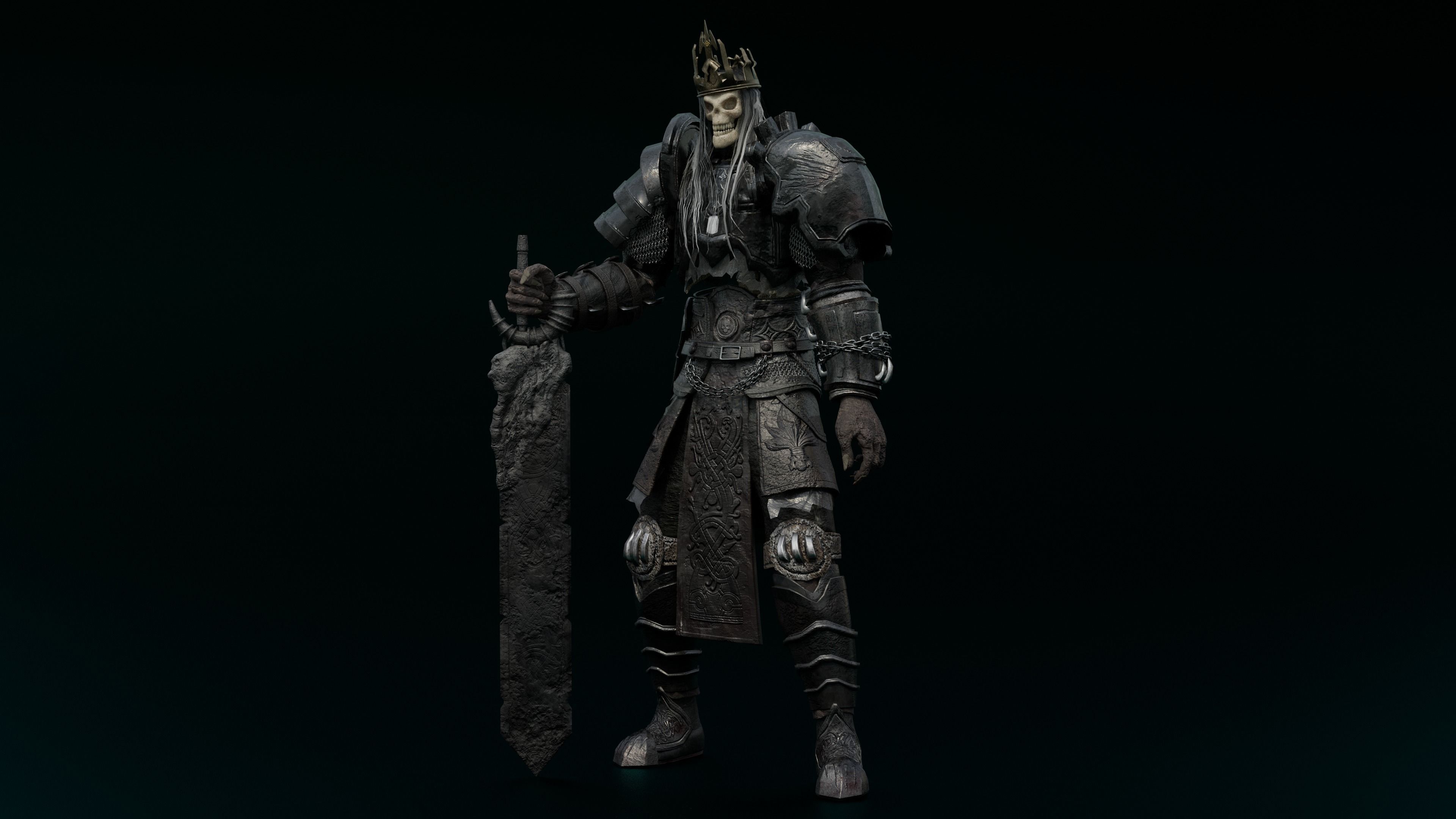 3D model skeleton king character VR / AR / low-poly | CGTrader