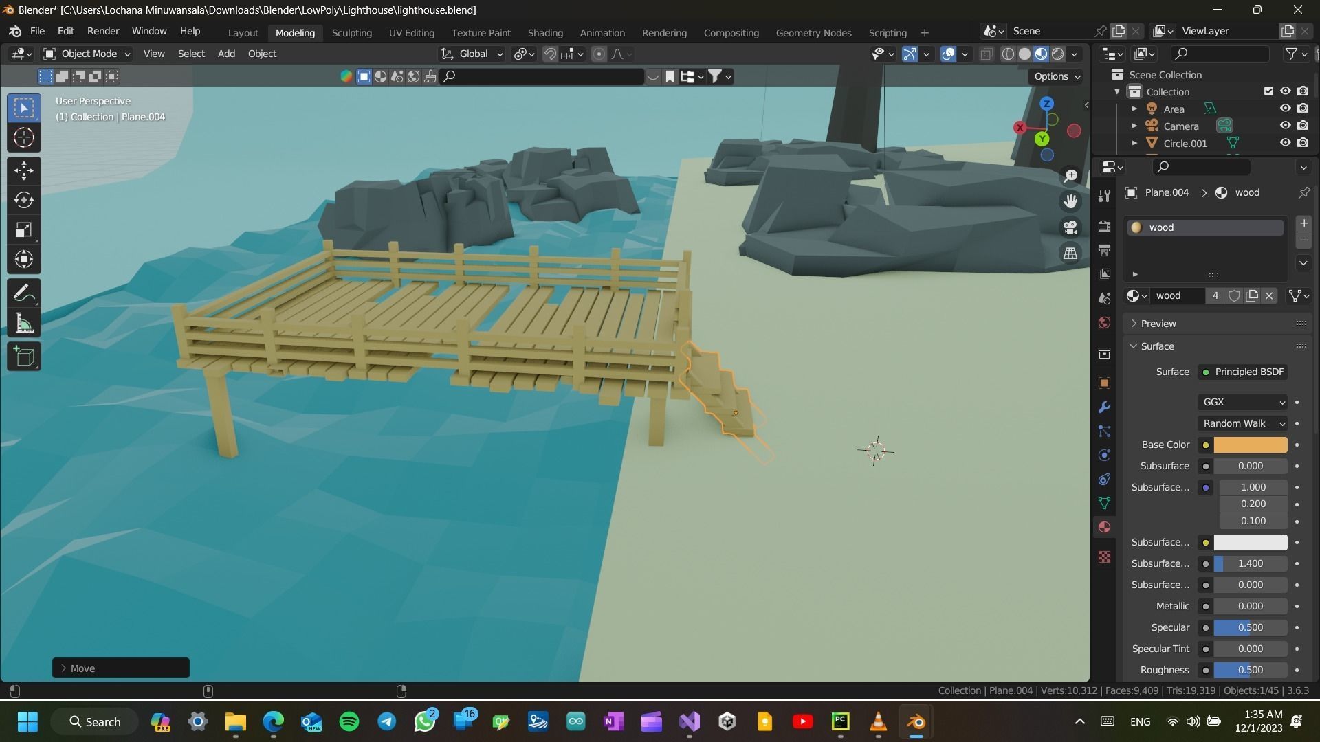 3D model Low poly beachside riverside lighthouse 3d model with ...