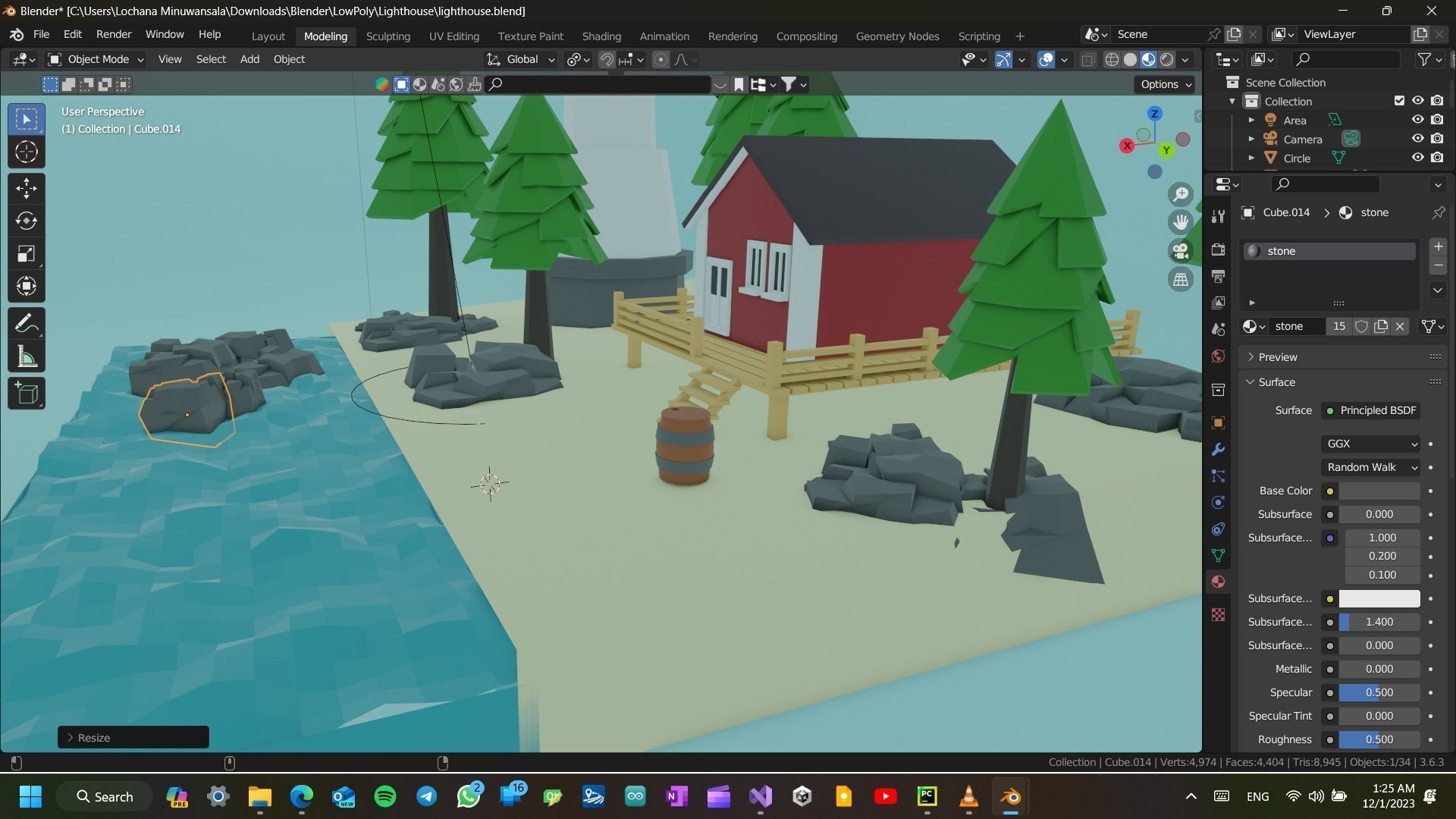 3D model Low poly beachside riverside lighthouse 3d model with ...