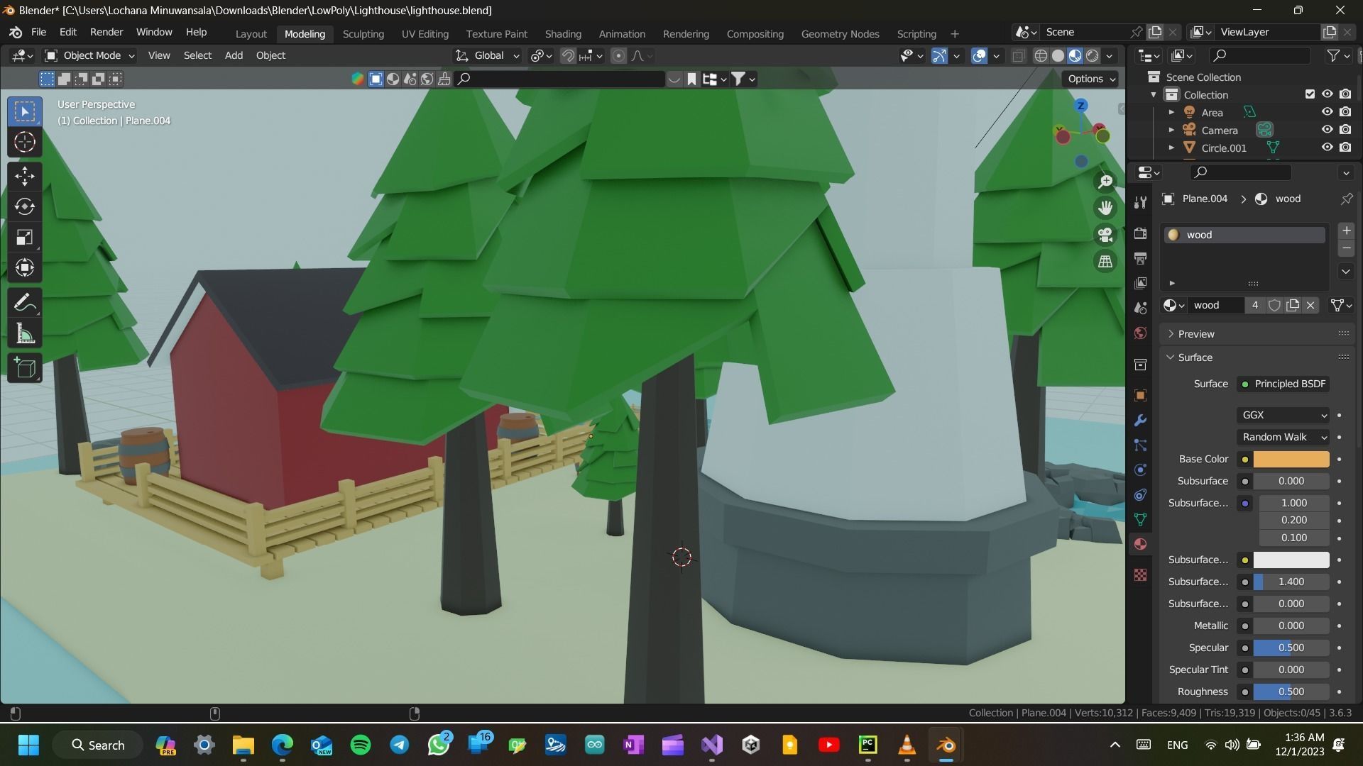 3D model Low poly beachside riverside lighthouse 3d model with ...
