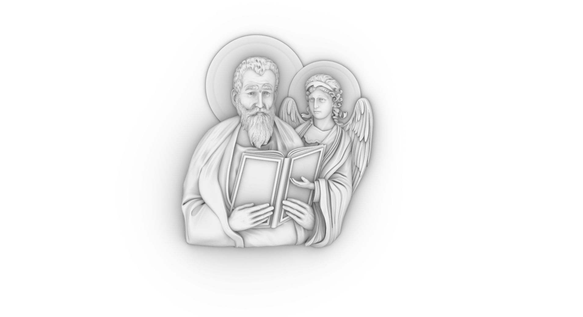 Saint Matthew and angel 3D model 3D printable | CGTrader