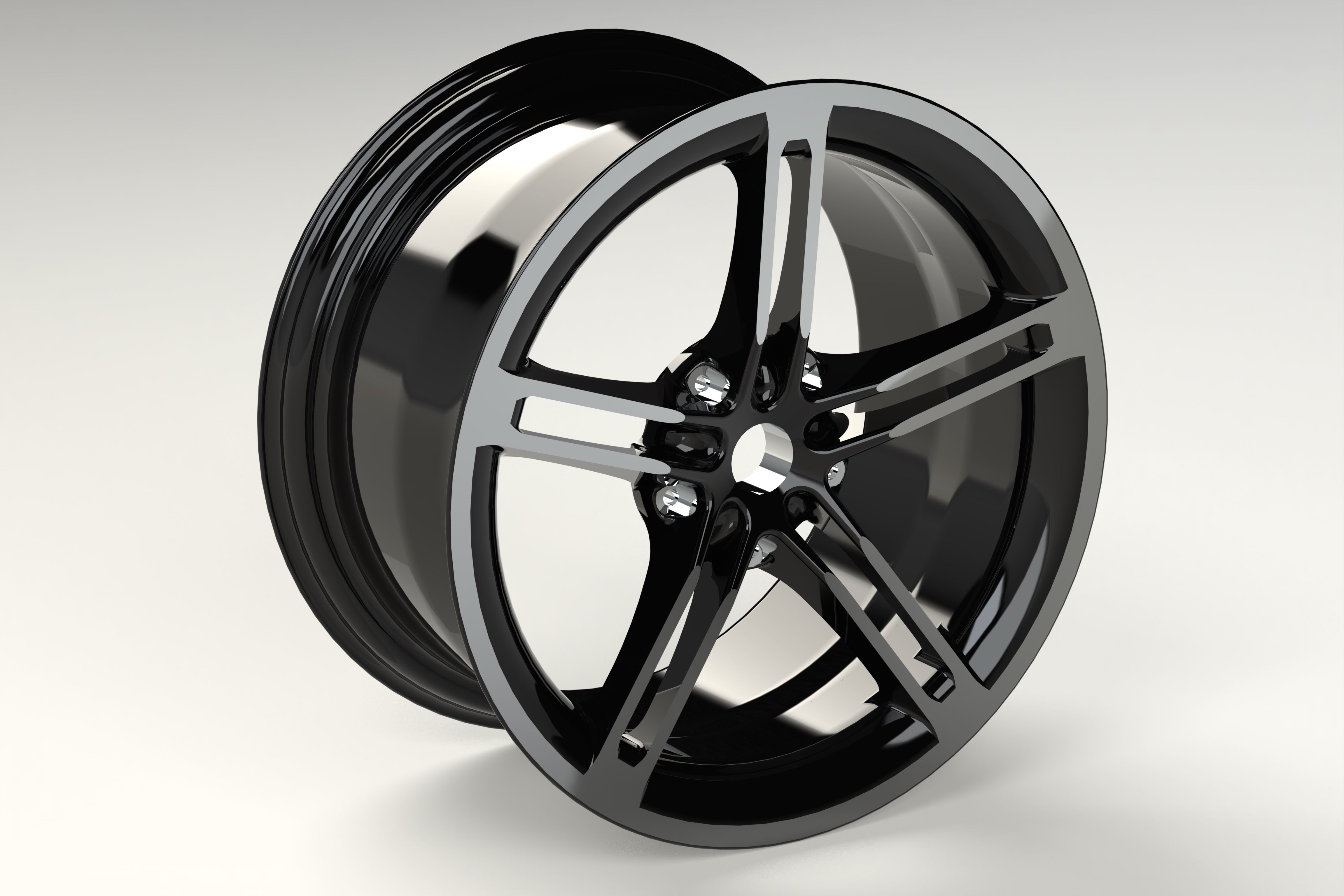 Twin-5 spoke wheel design- ready to machine 3D model | CGTrader